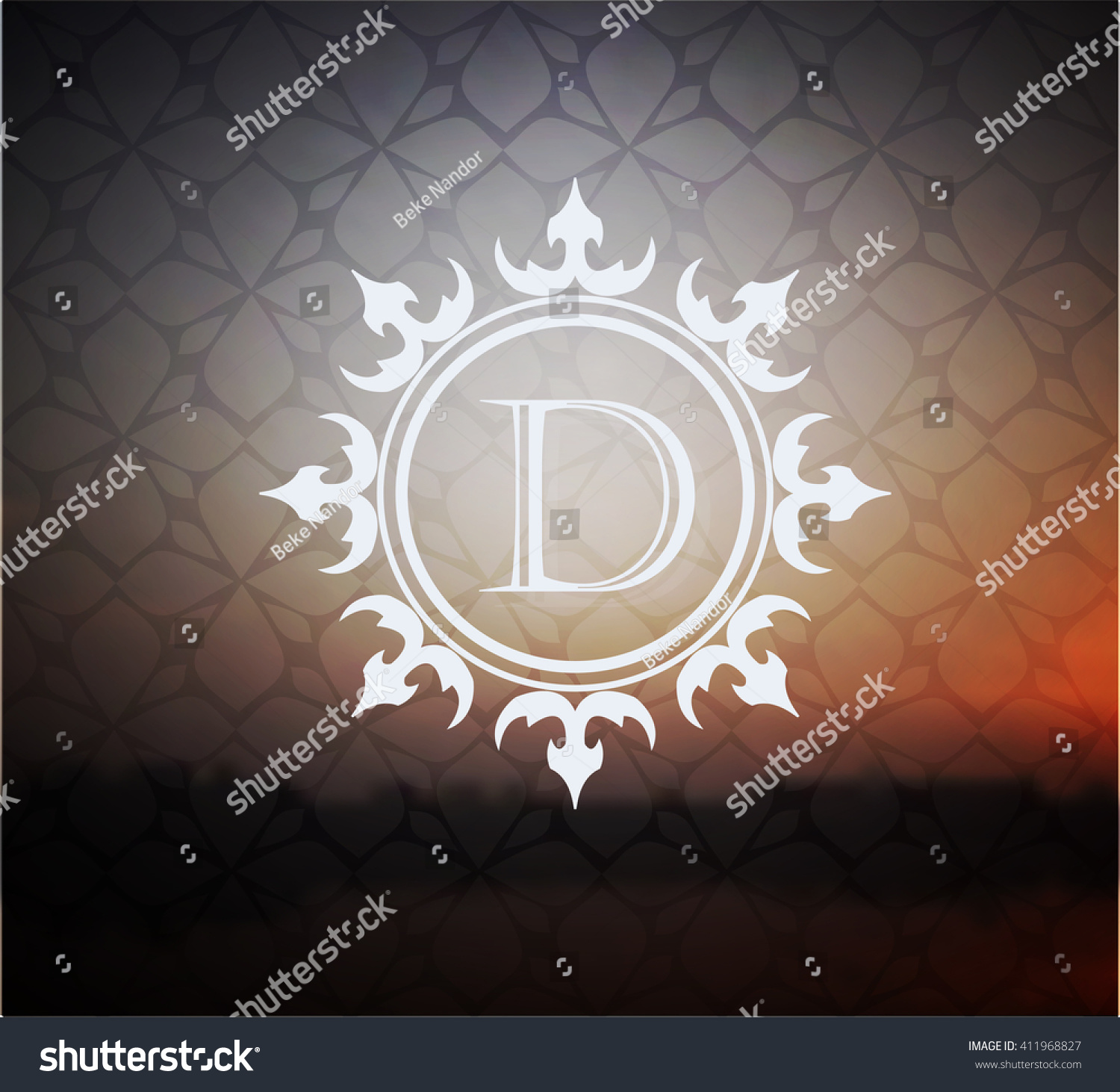 Letter D Floral Monogram Stock Vector (Royalty Free) 411968827