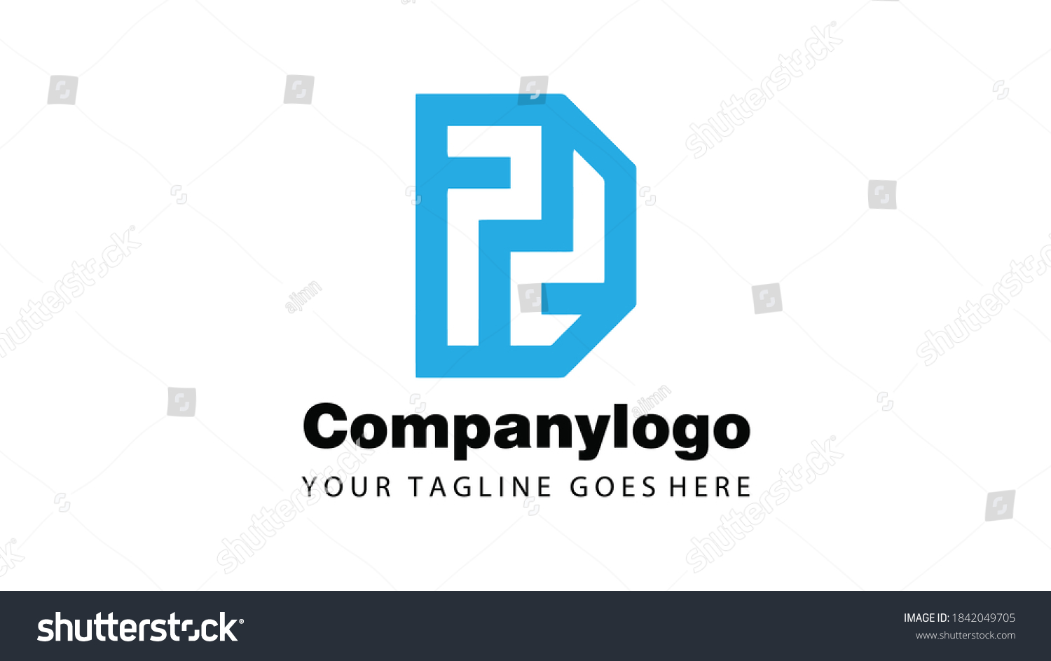 Letter D Simple Logo Design Stock Vector (Royalty Free) 1842049705