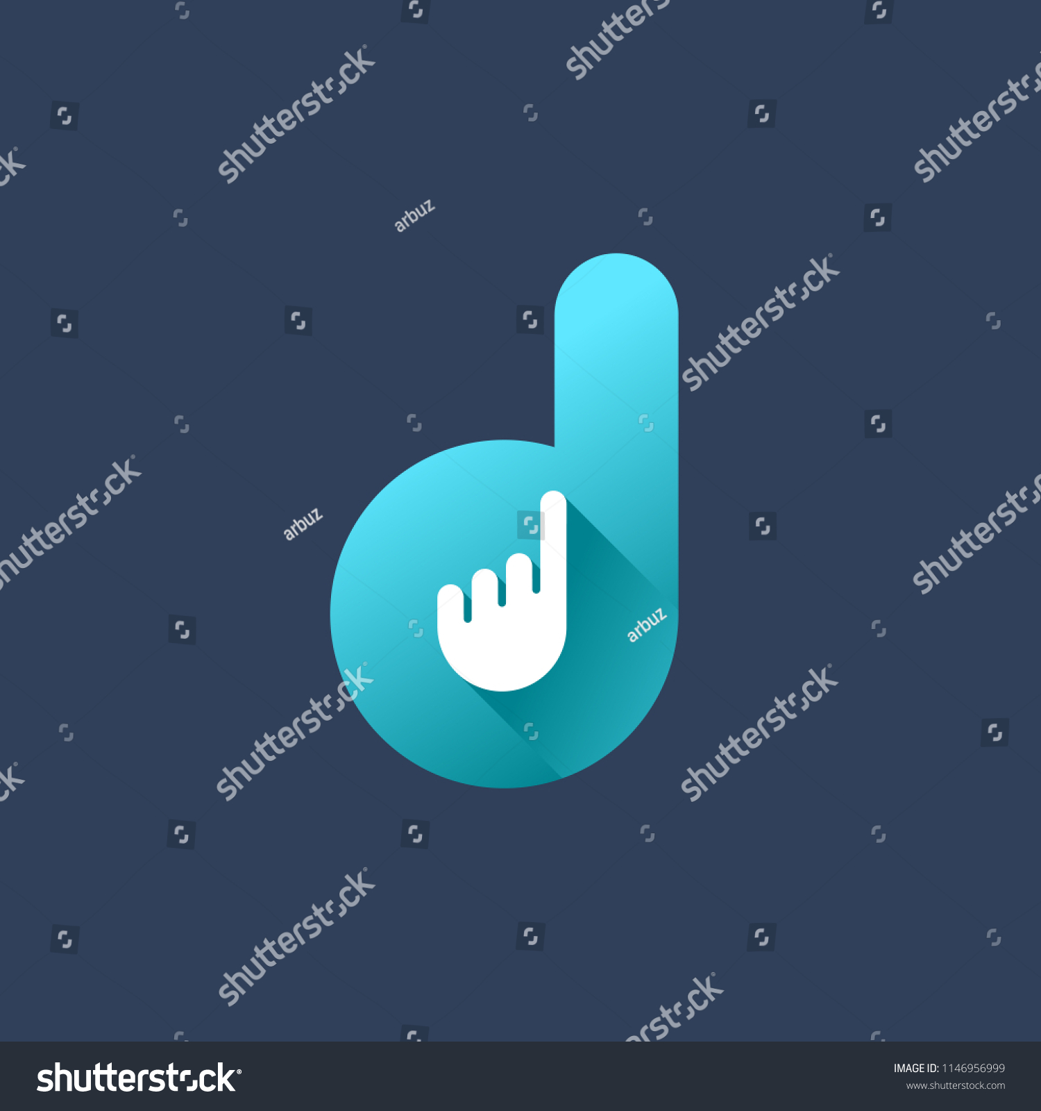 Letter D Hand Logo Icon Design Stock Vector (Royalty Free) 1146956999 ...