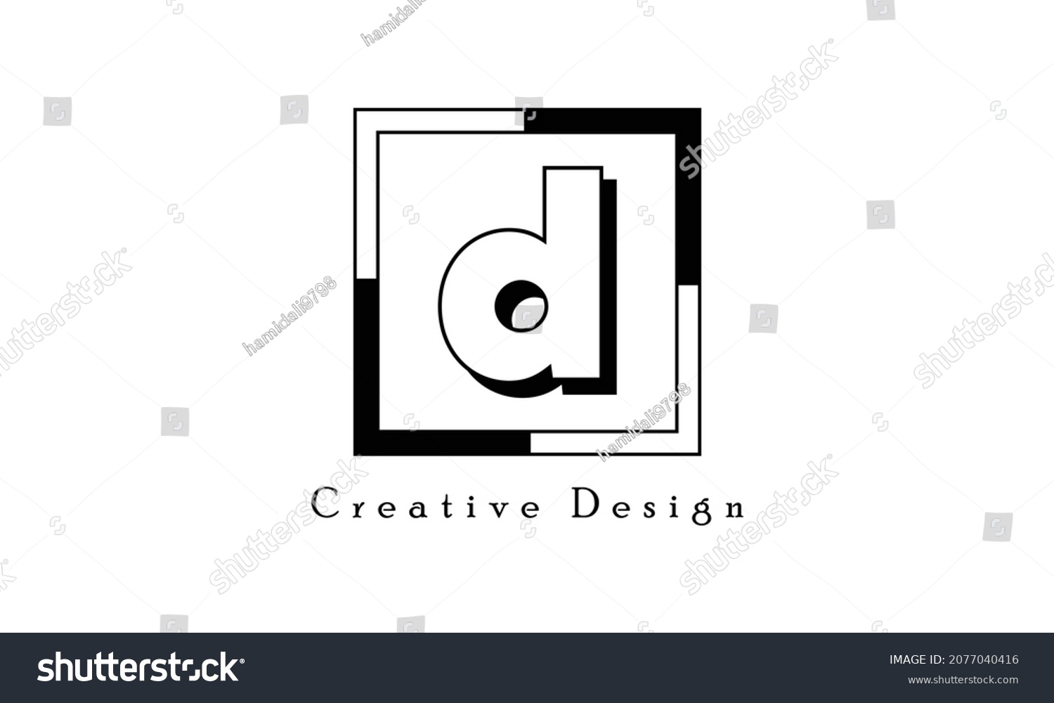 Letter D Heart Logo Icon Design Stock Vector (Royalty Free) 2077040416 ...