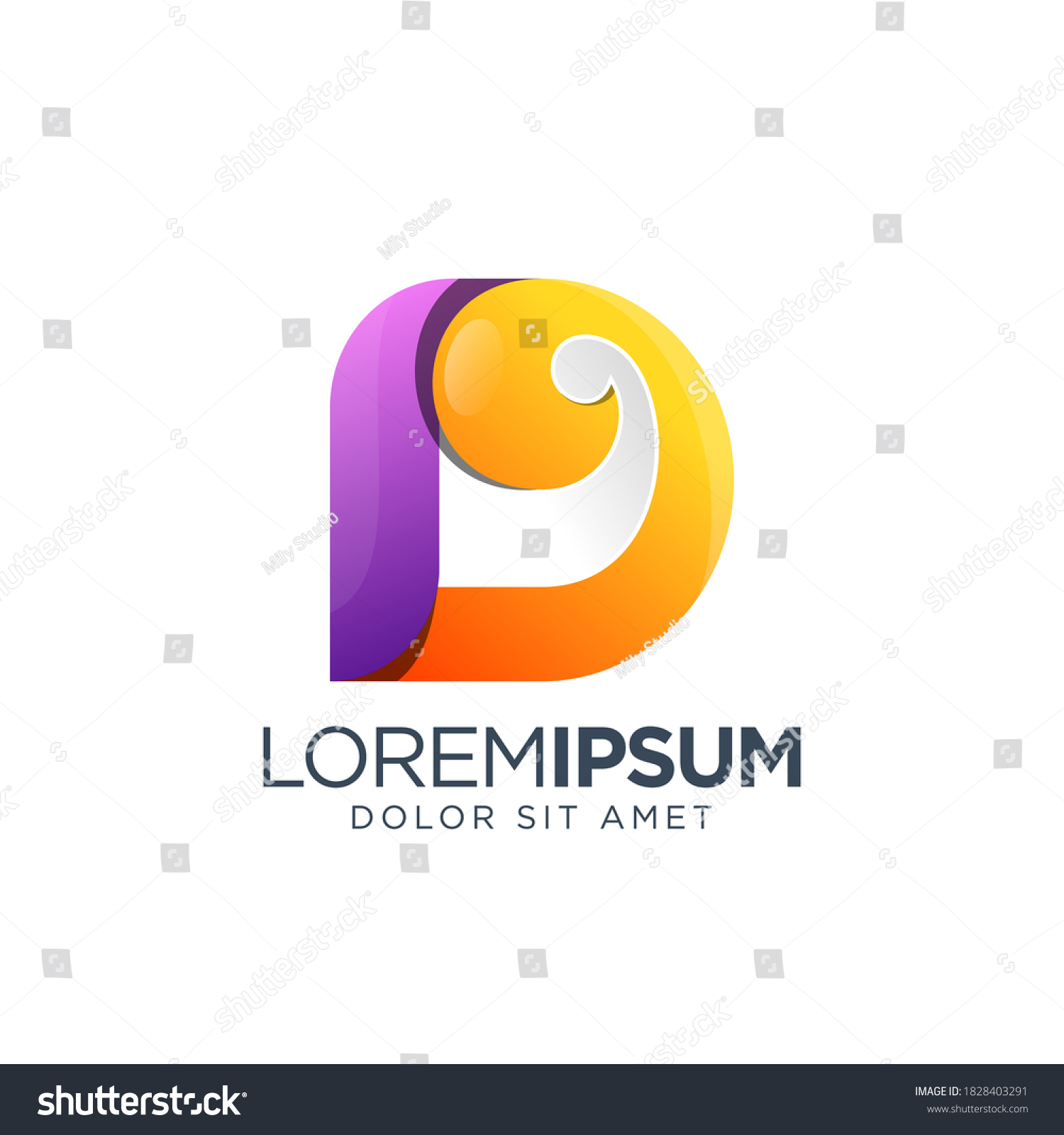 Letter D Logo Design Template Stock Vector (Royalty Free) 1828403291 ...