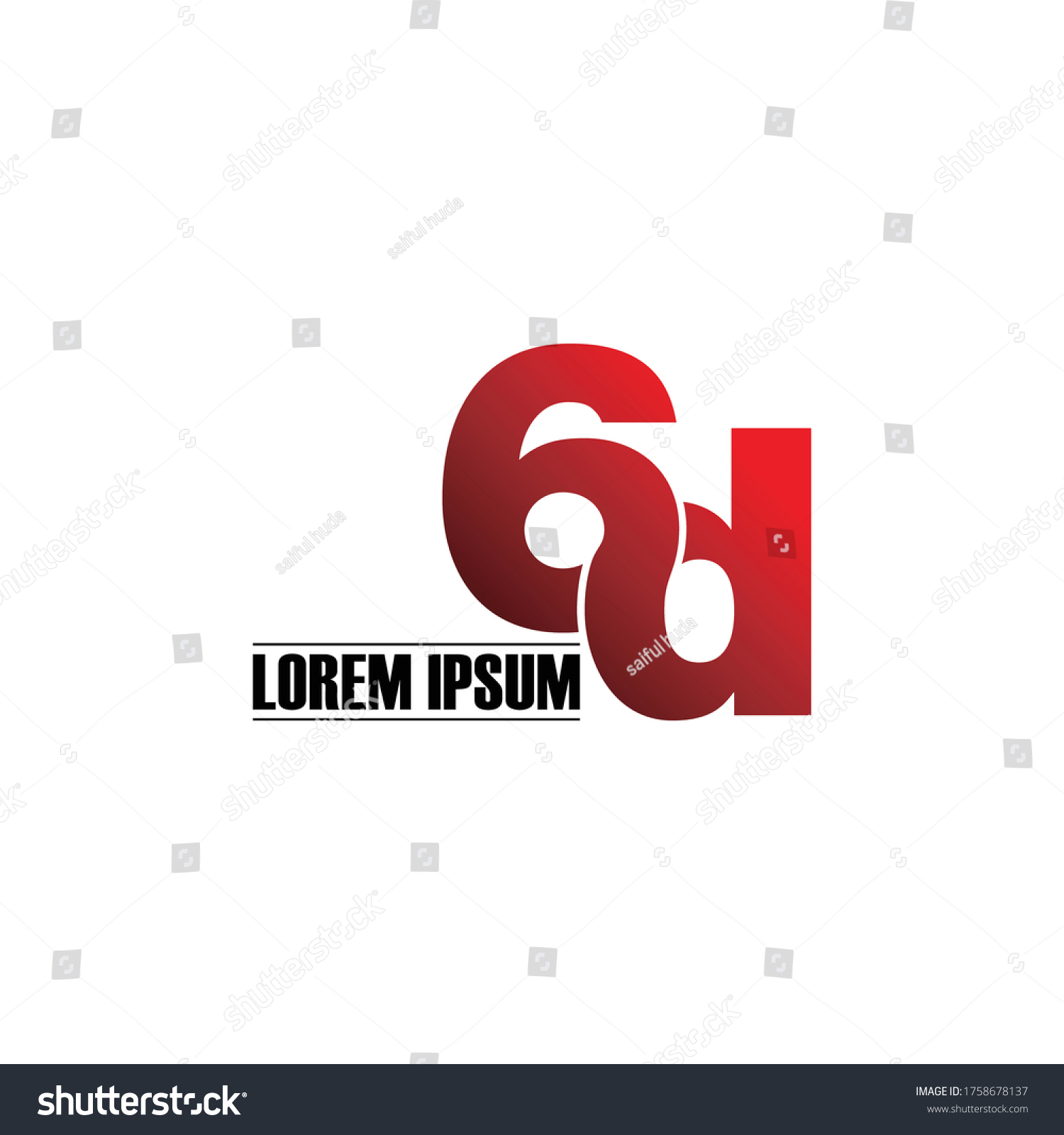 Letter 6d Logo Design Vector Monogram Stock Vector (Royalty Free ...