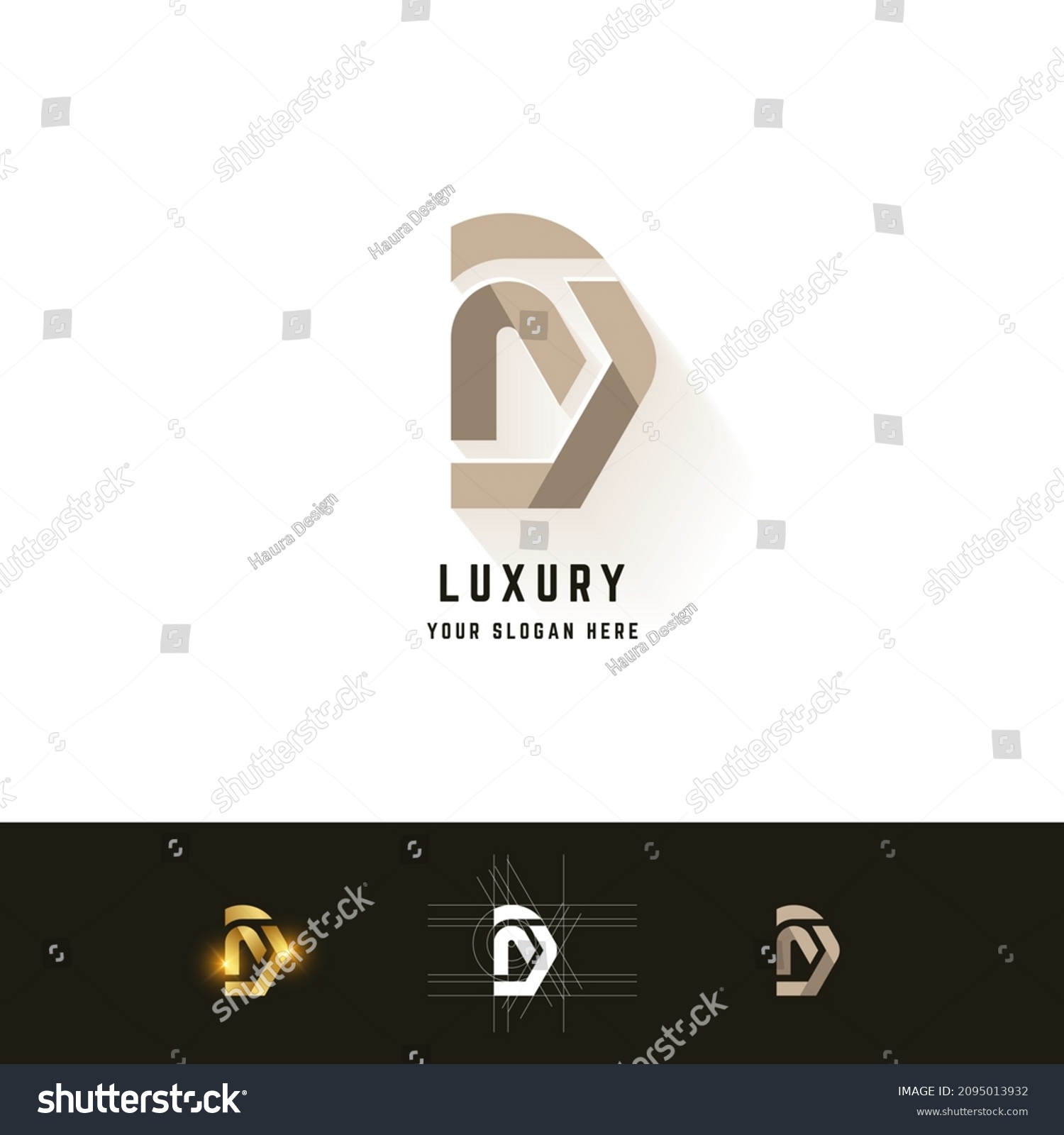 Letter D Dm Monogram Logo Grid Stock Vector (Royalty Free) 2095013932