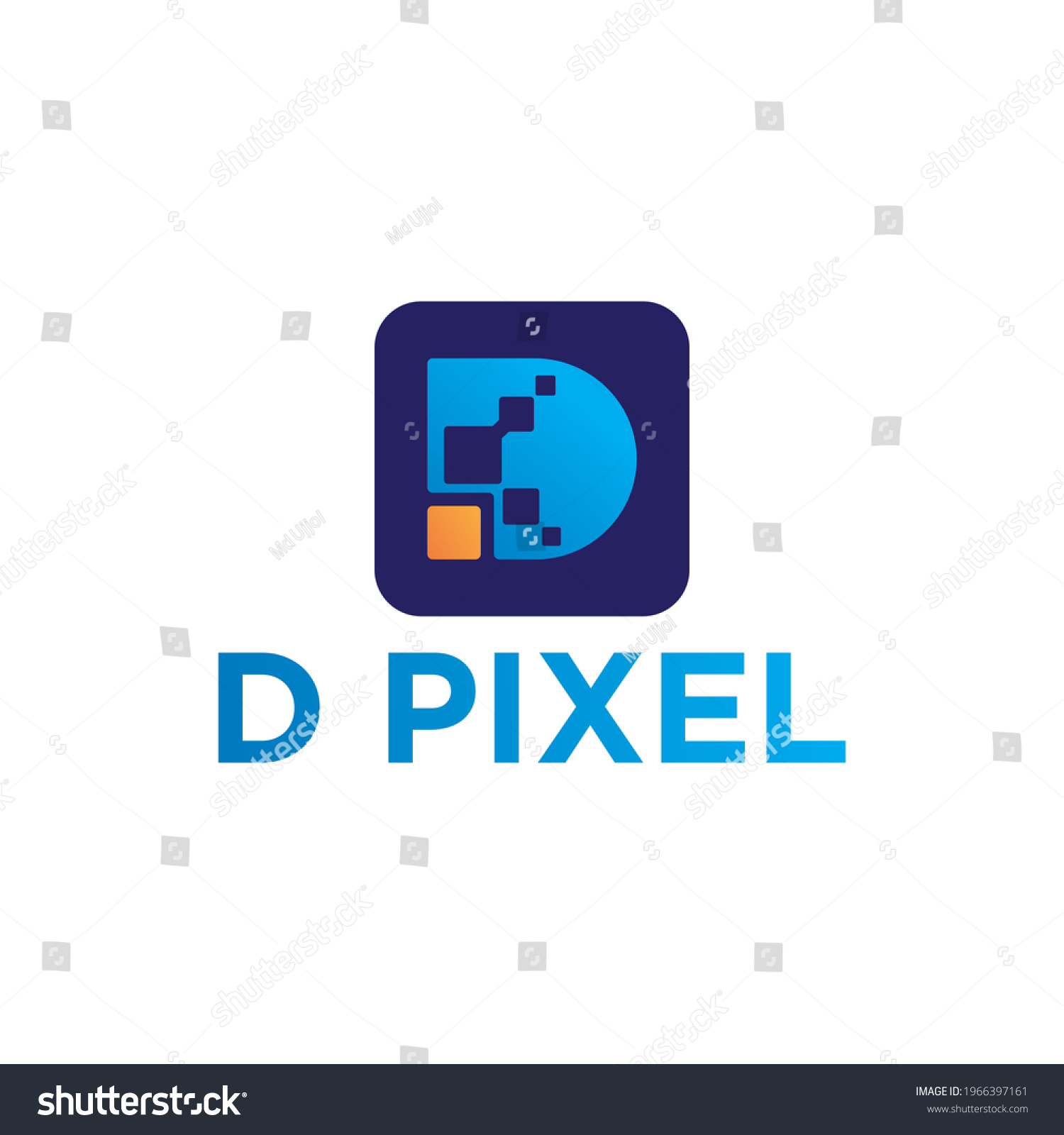 Letter D Pixel Logo Design Stock Vector (Royalty Free) 1966397161 ...