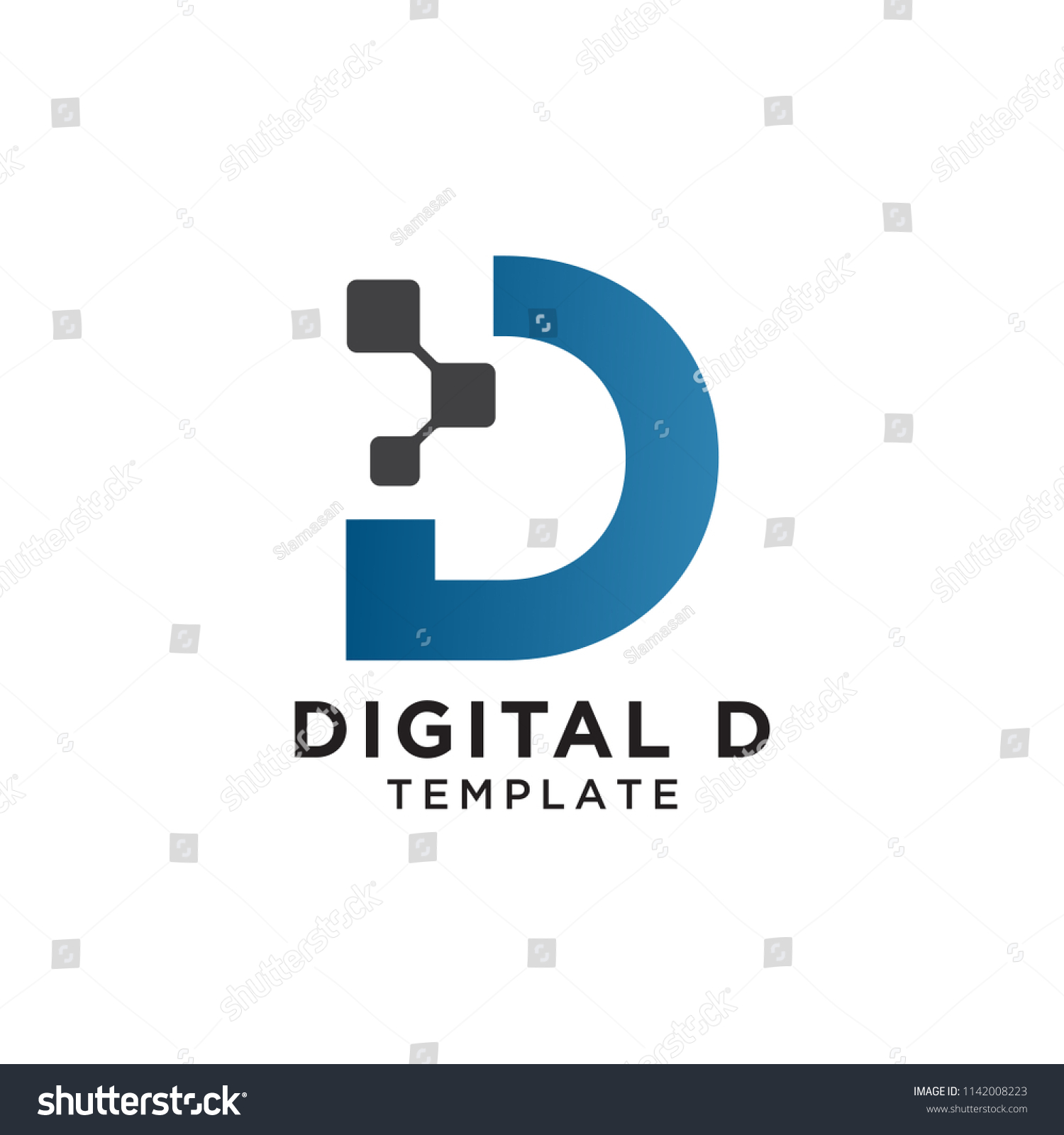 Letter D Pixels Logo Initial Design Stock Vector (Royalty Free) 1142008223