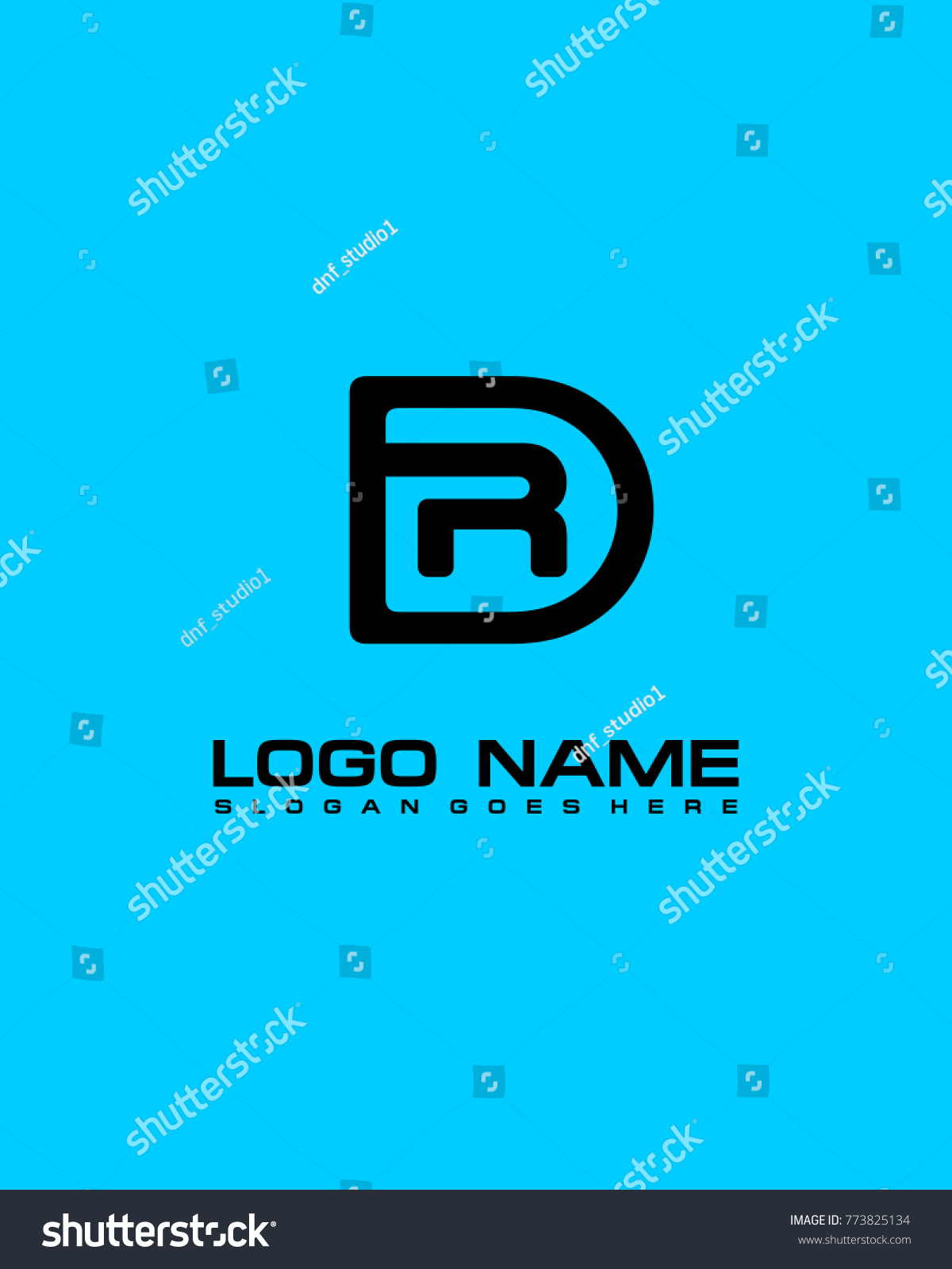 Letter D R Logo Template Vector: เวกเตอร์สต็อก (ปลอดค่าลิขสิทธิ์) 773825134
