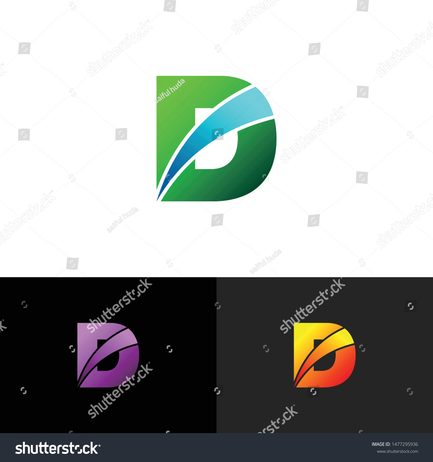 Letter D Simple Logo Icon Design Stock Vector (Royalty Free) 1477295936