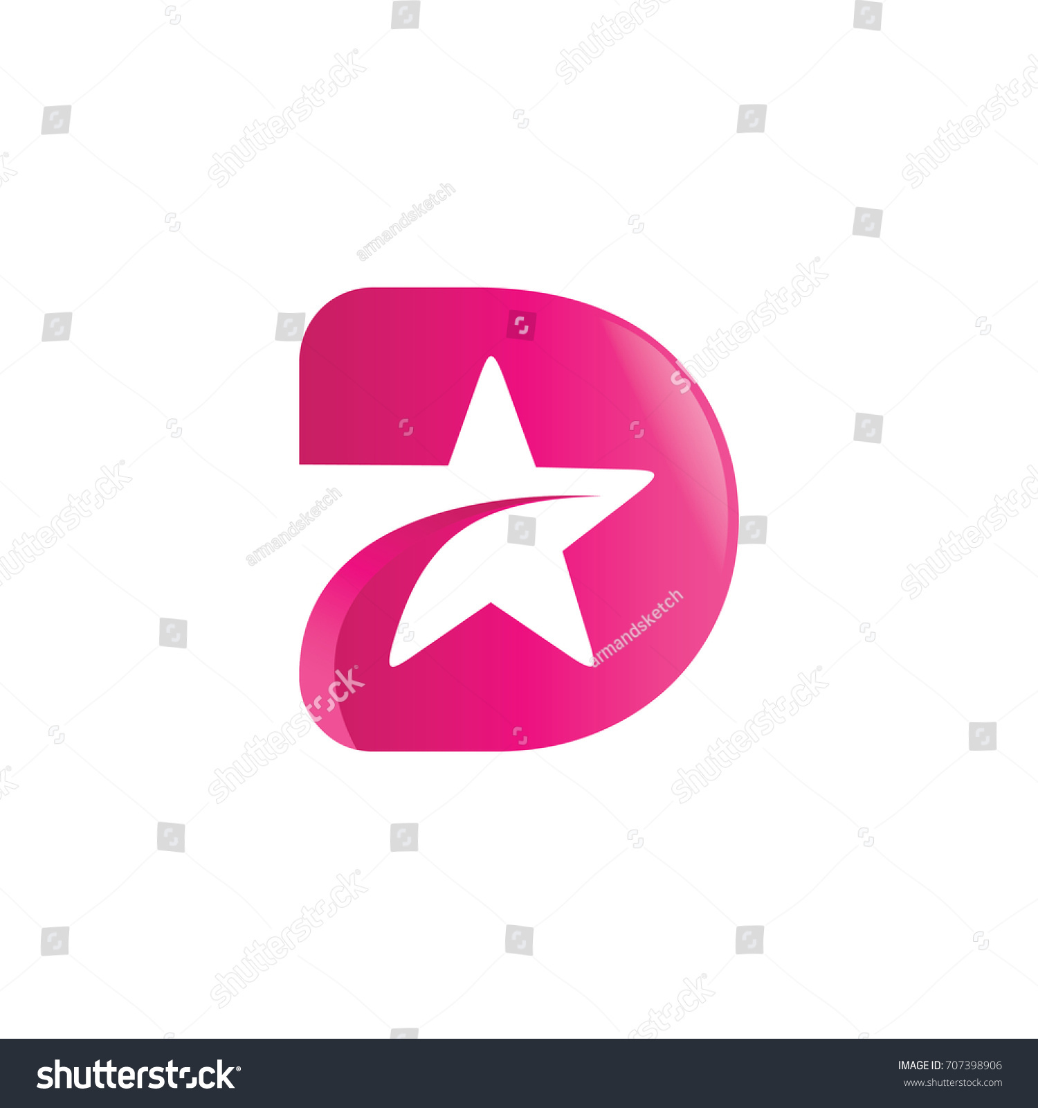 Letter D Star Logo Stock Vector (Royalty Free) 707398906 | Shutterstock