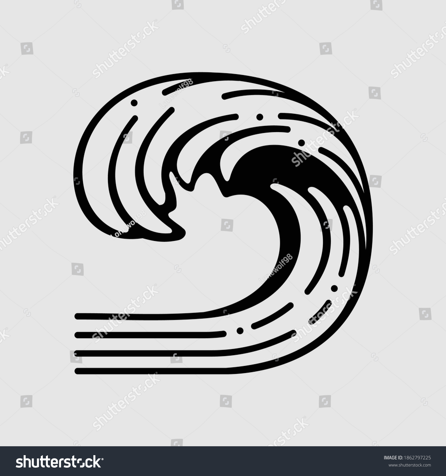 Letter D Wave Logo Design Stock Vector (Royalty Free) 1862797225 ...
