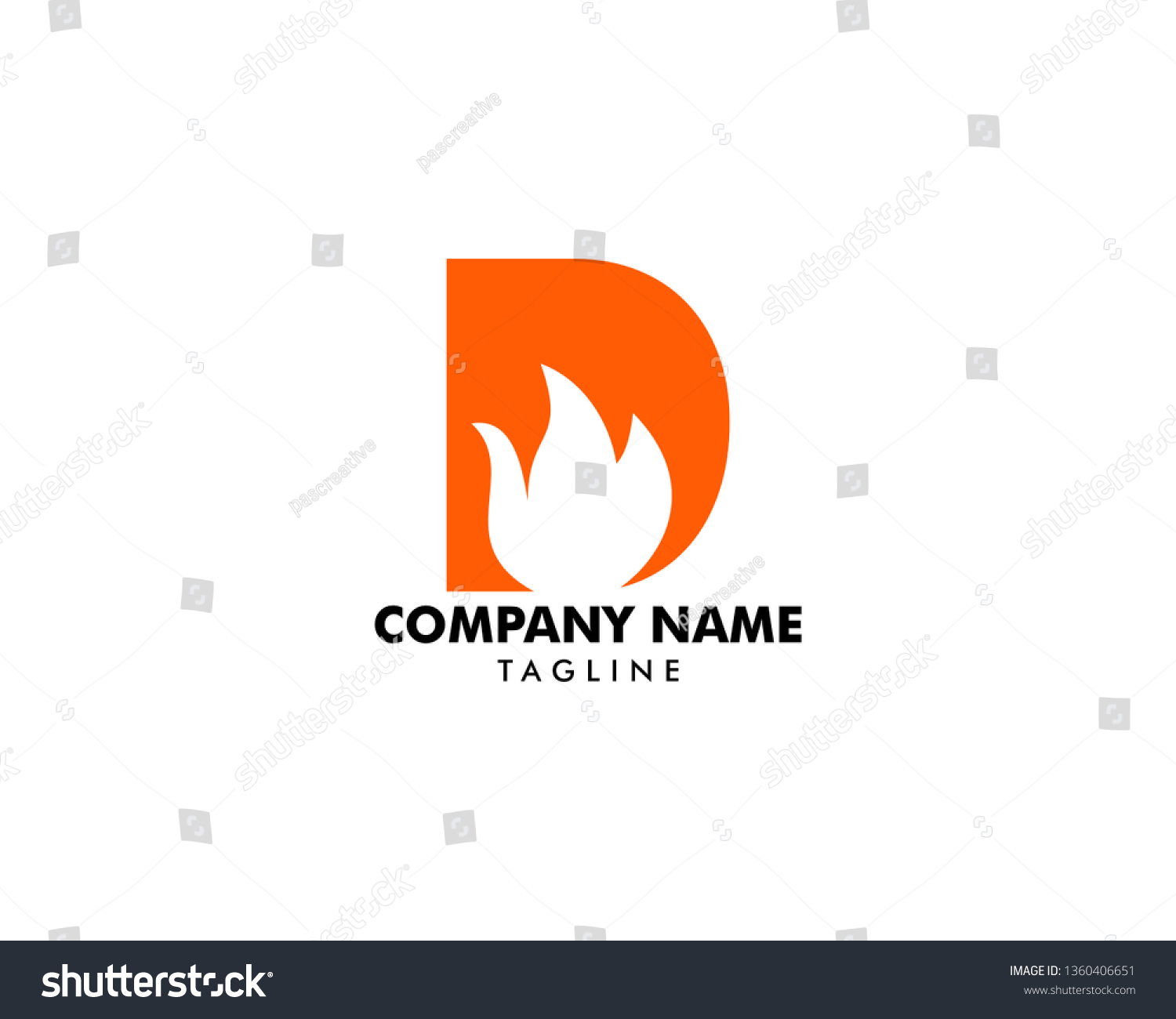 Letter D Flame Fire Vector Logo Stock Vector (Royalty Free) 1360406651