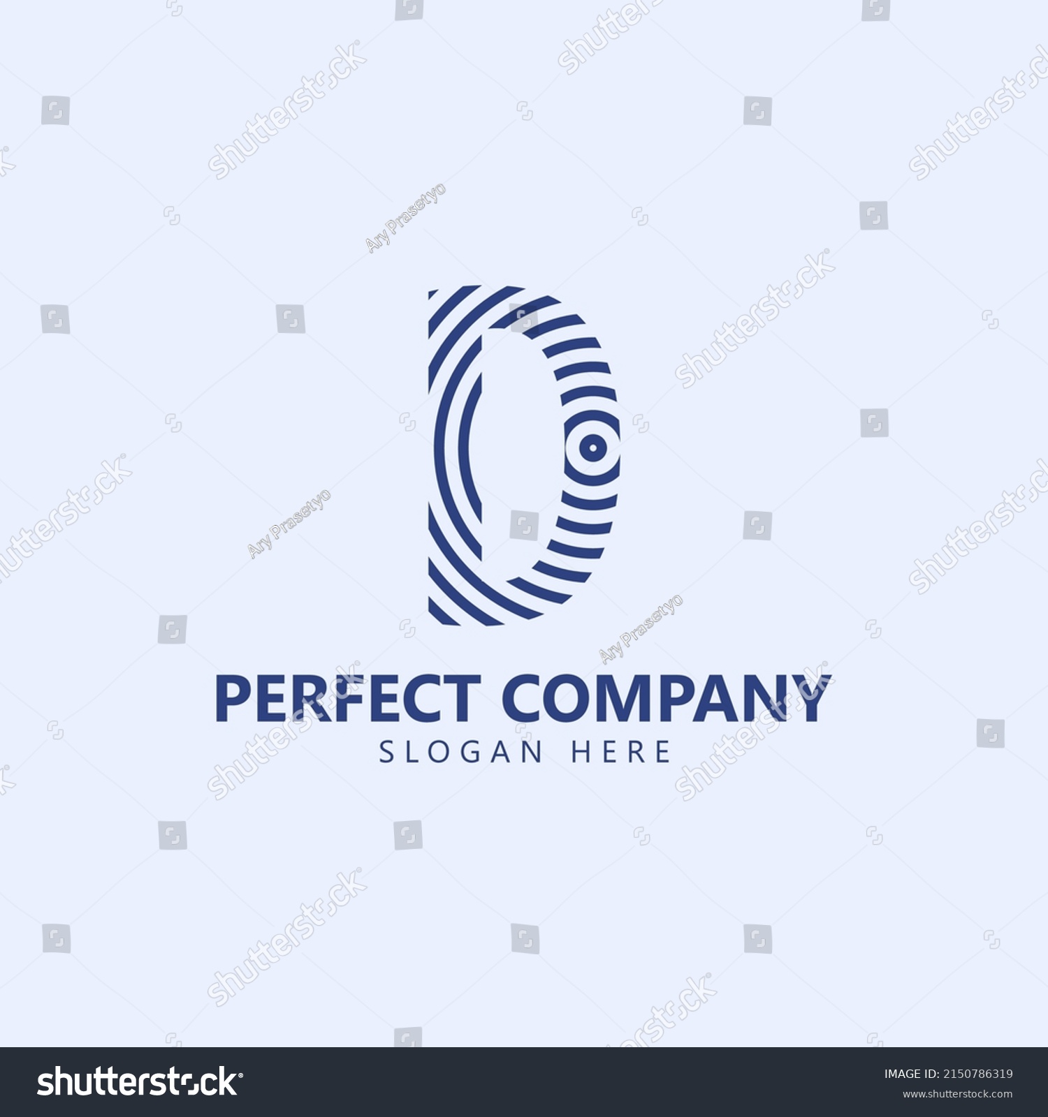 Letter D Offset Circle Inside Vector Stock Vector (Royalty Free ...