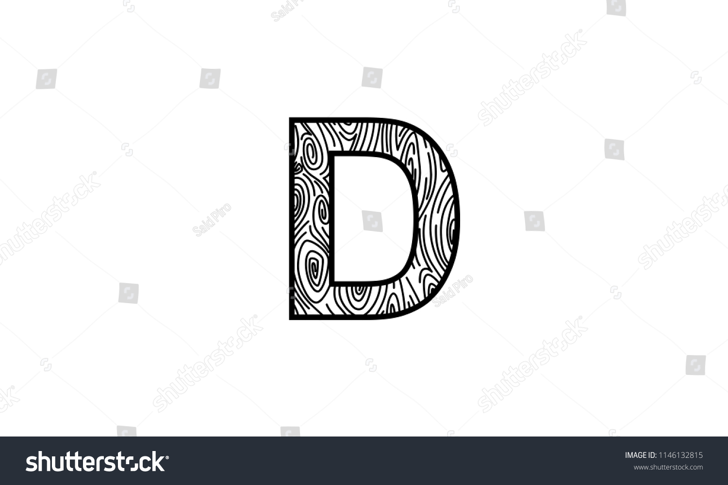 Letter D Wood Texture Stock Vector (Royalty Free) 1146132815