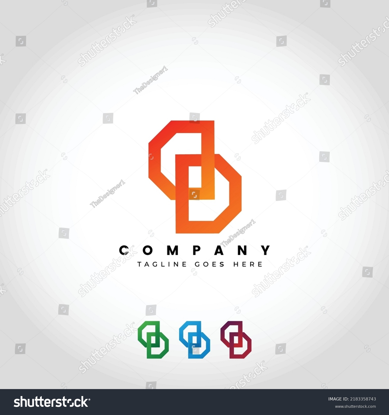 Letter Dd Logo Design Template Stock Vector (Royalty Free) 2183358743 ...