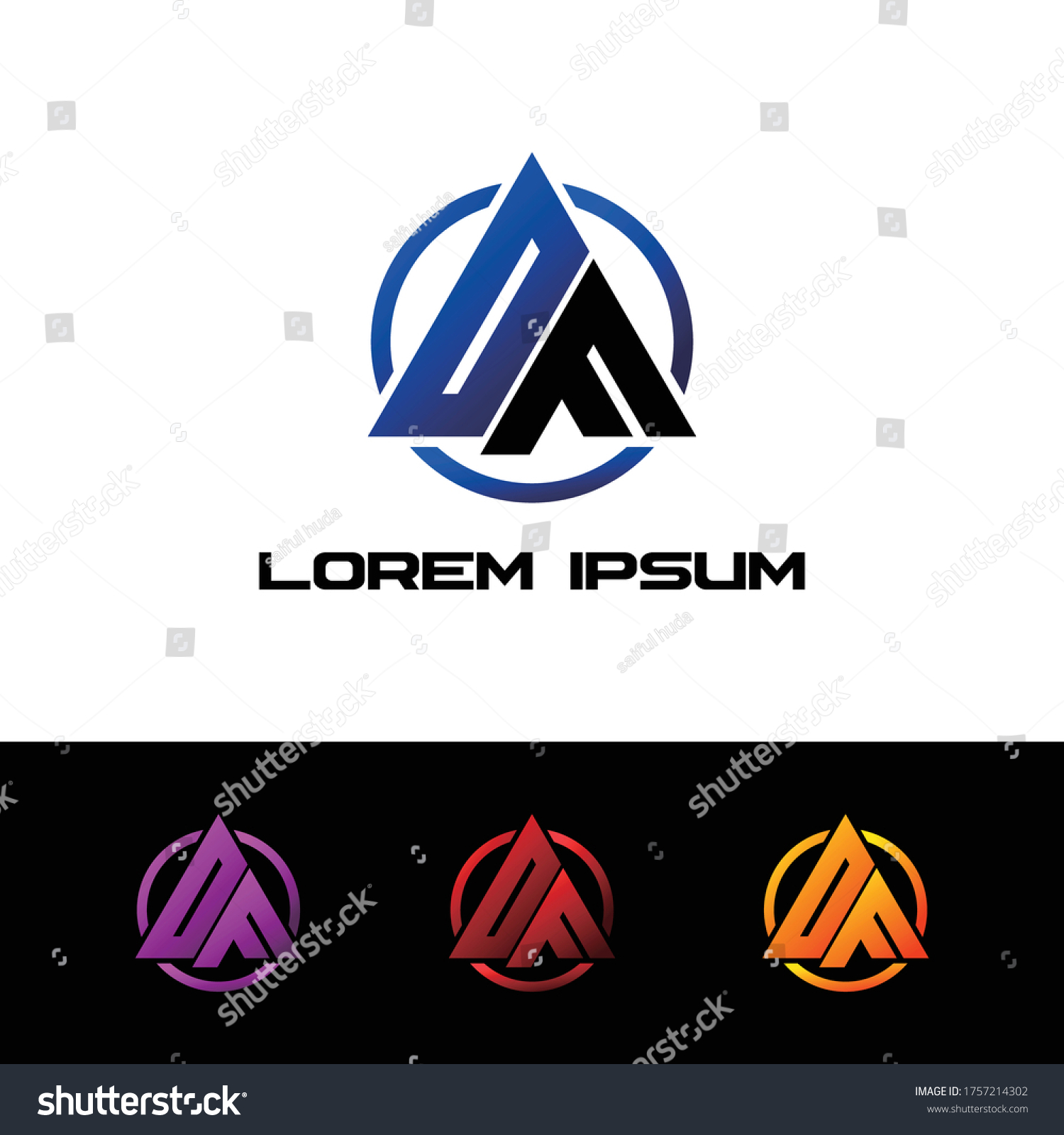 Letter Df Triangle Logo Design Vector Stock Vector (Royalty Free ...