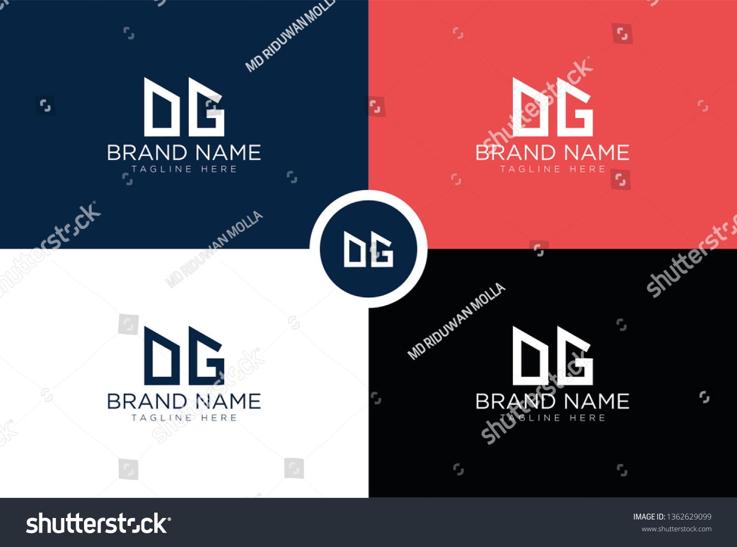 Letter Dg Logo Design Template Vector Stock Vector (Royalty Free ...