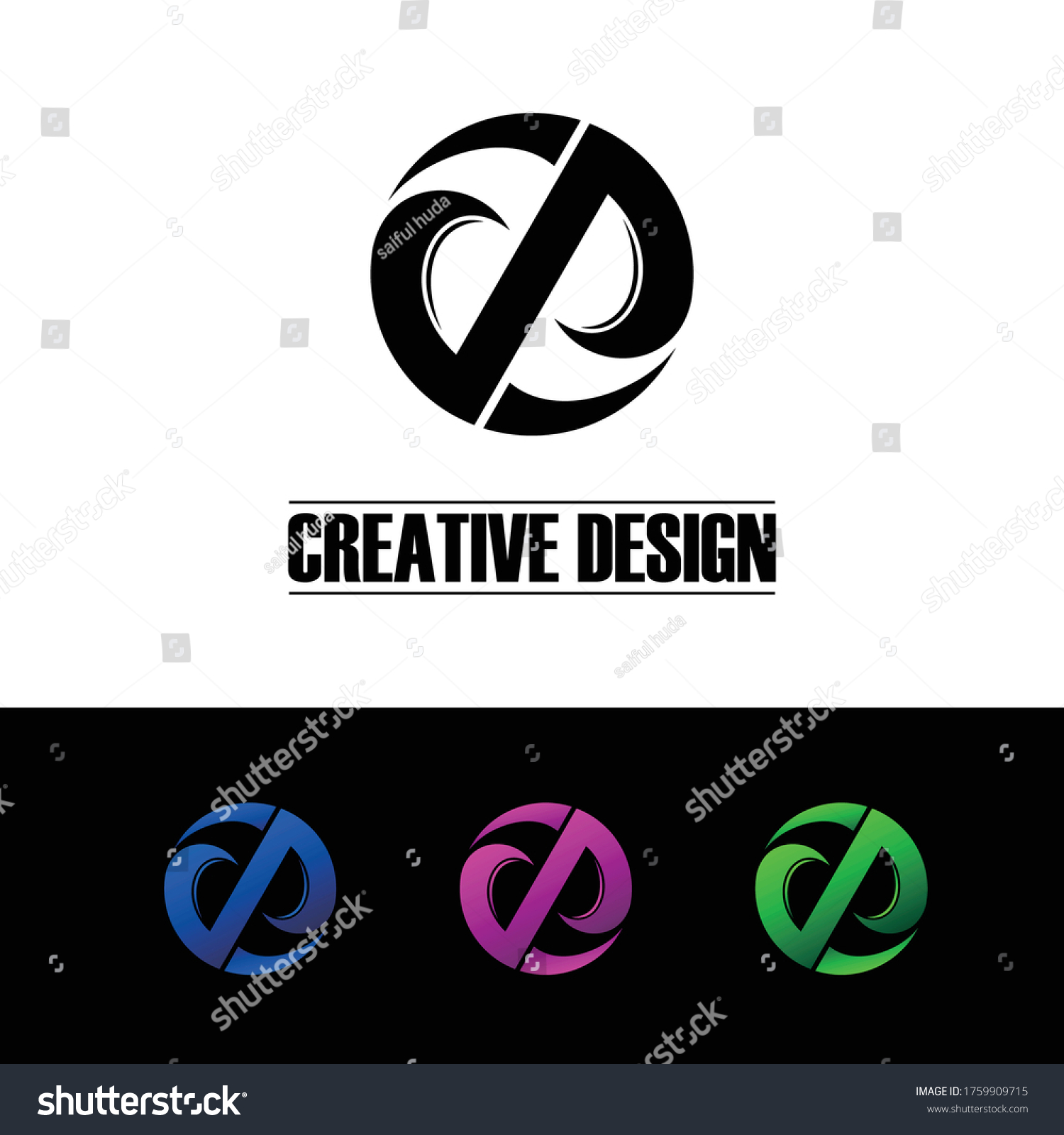 Letter Dp Circle Logo Design Vector Stock Vector (Royalty Free ...