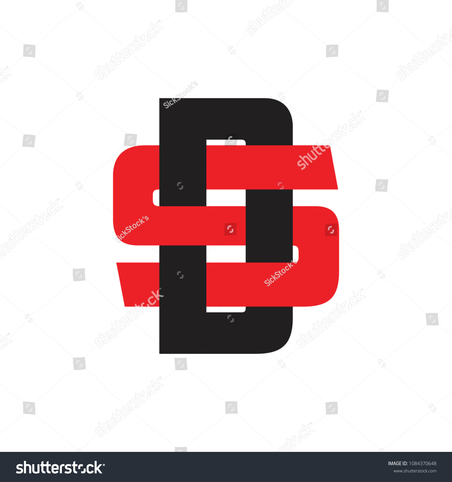 Letter Ds Overlapping Lines Design Logo Stock Vector (Royalty Free ...