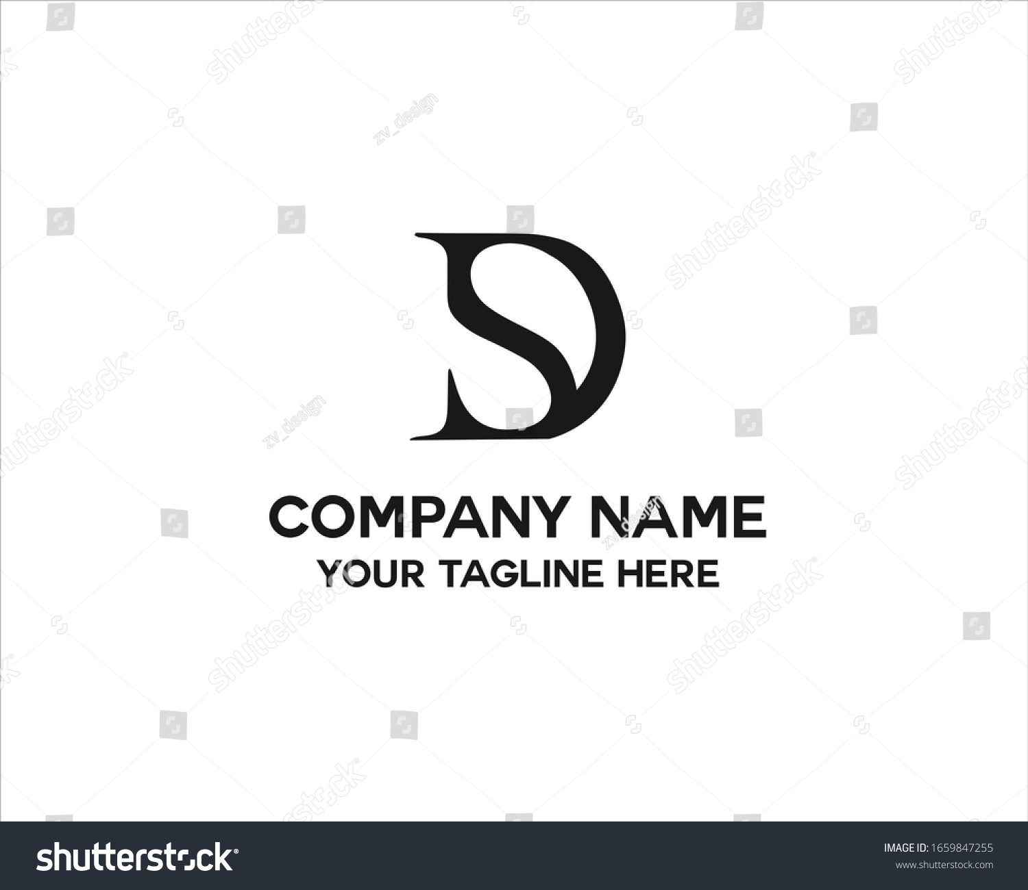 Letter Ds Sd Black Logo Vector Stock Vector (Royalty Free) 1659847255
