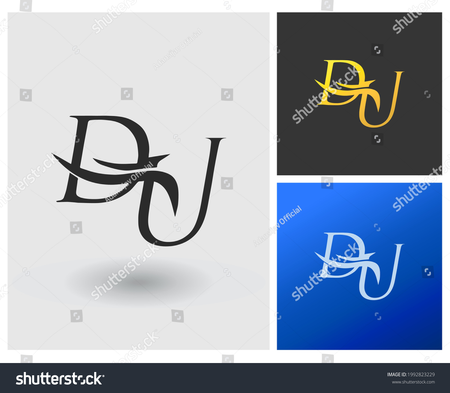 Letter Du Initial Monogram Logo Design Stock Vector (Royalty Free ...