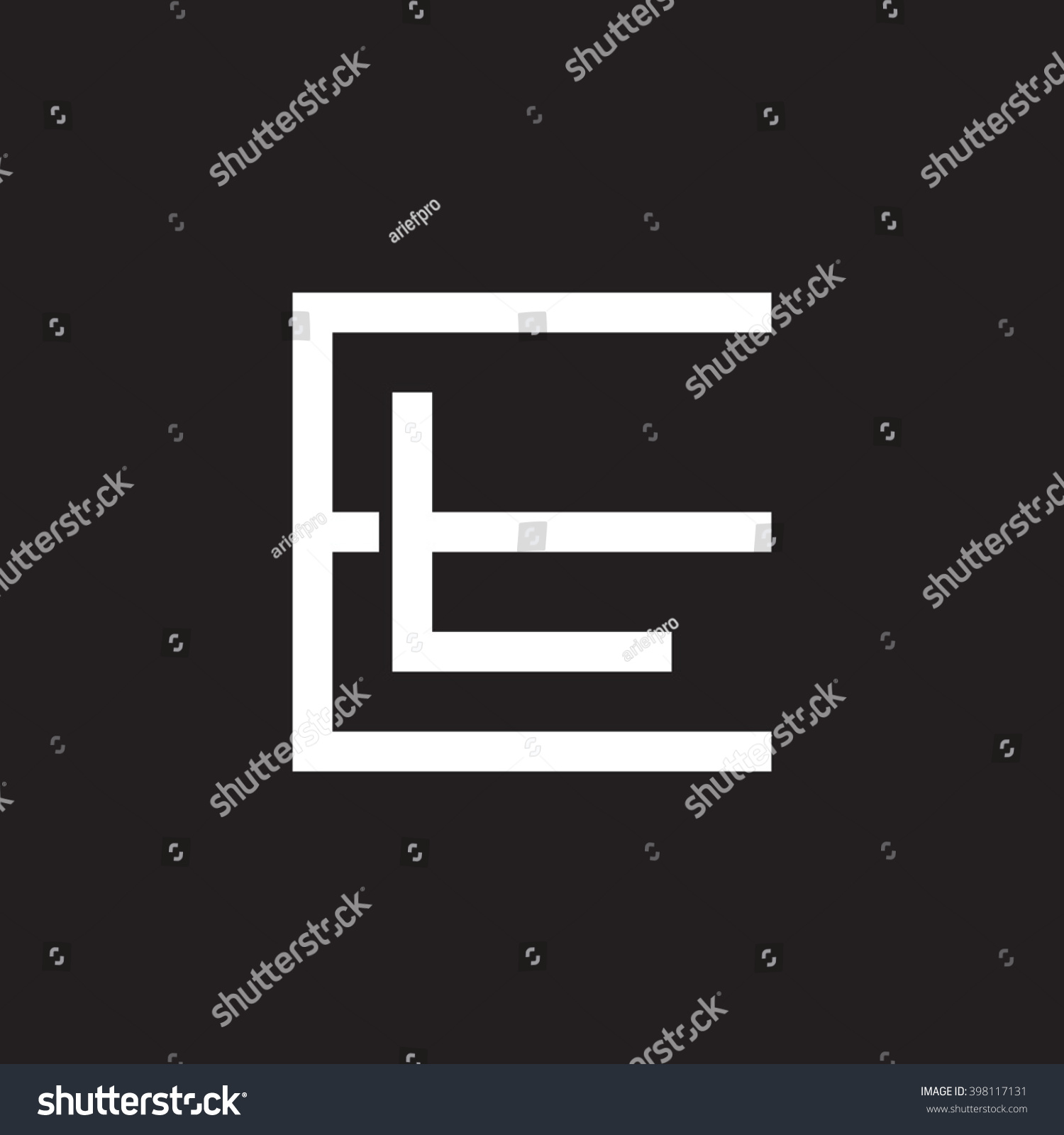 Letter E L Monogram Square Shape Stock Vector (Royalty Free) 398117131 ...