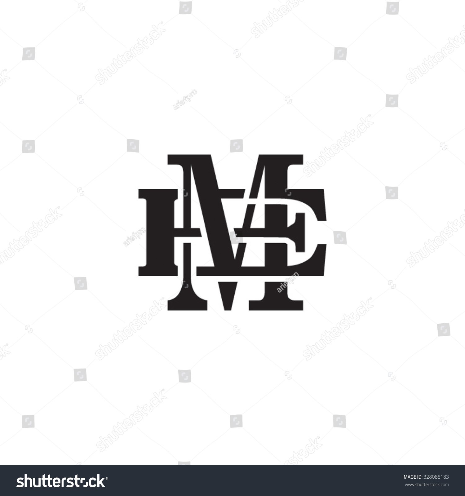 Letter E M Monogram Logo Stock Vector (Royalty Free) 328085183