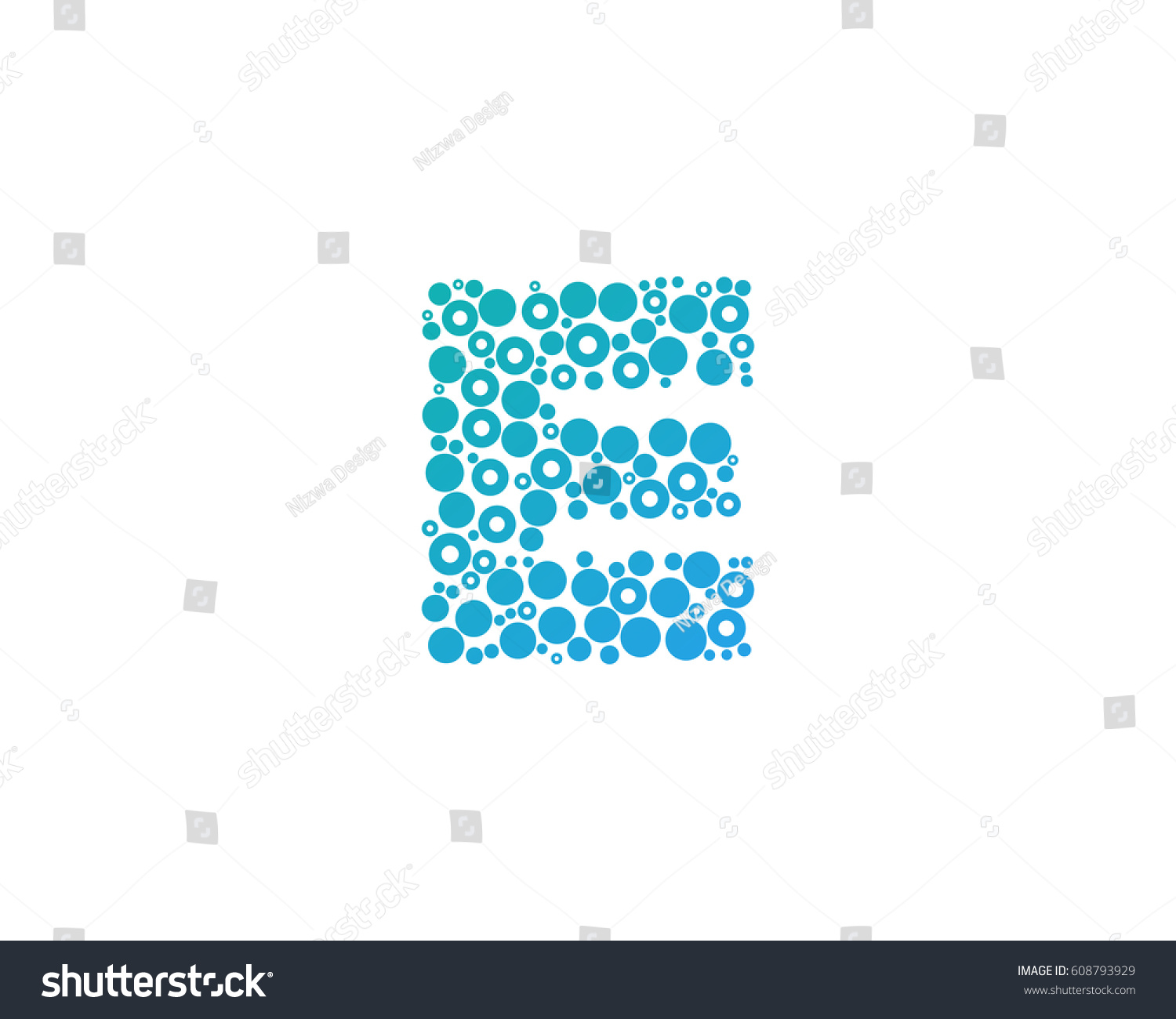 Vektor Stok Letter E Dot Circle Bubble Logo (Tanpa Royalti) 608793929 ...