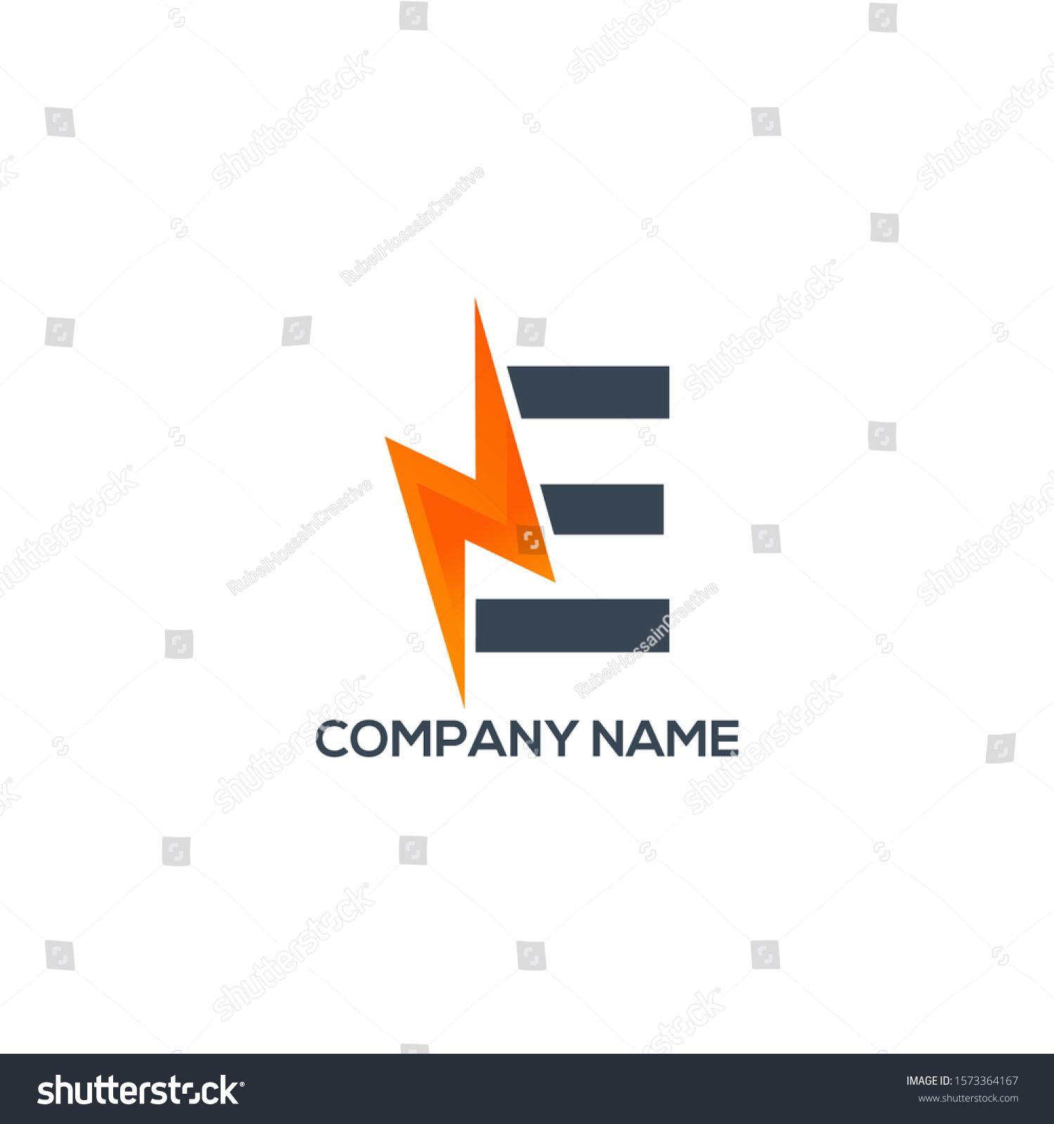 Letter E Lightning Logo Icon Design: vector de stock (libre de regalías ...