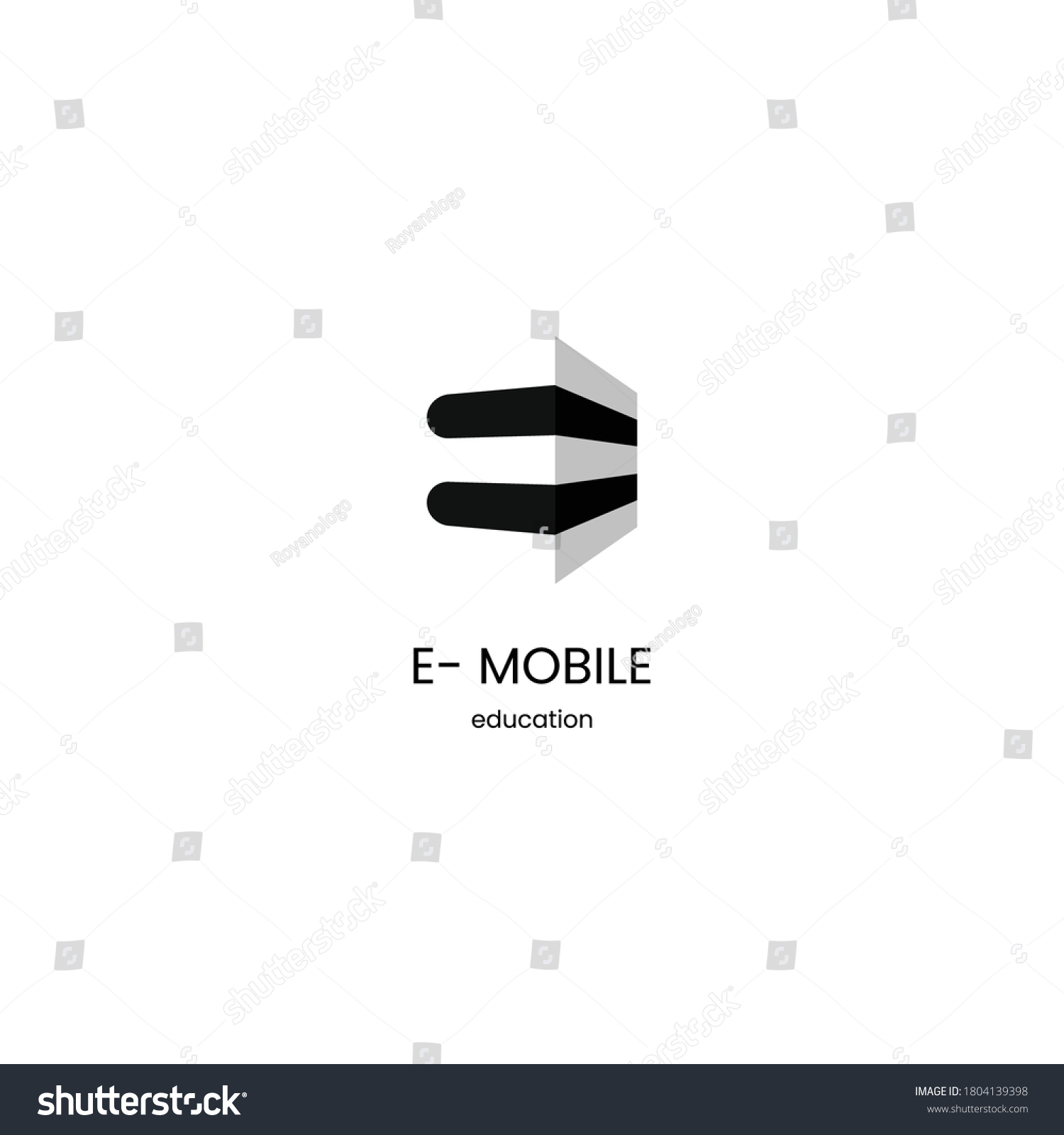 Letter E Negative Space Logo Icon Stock Vector (Royalty Free ...