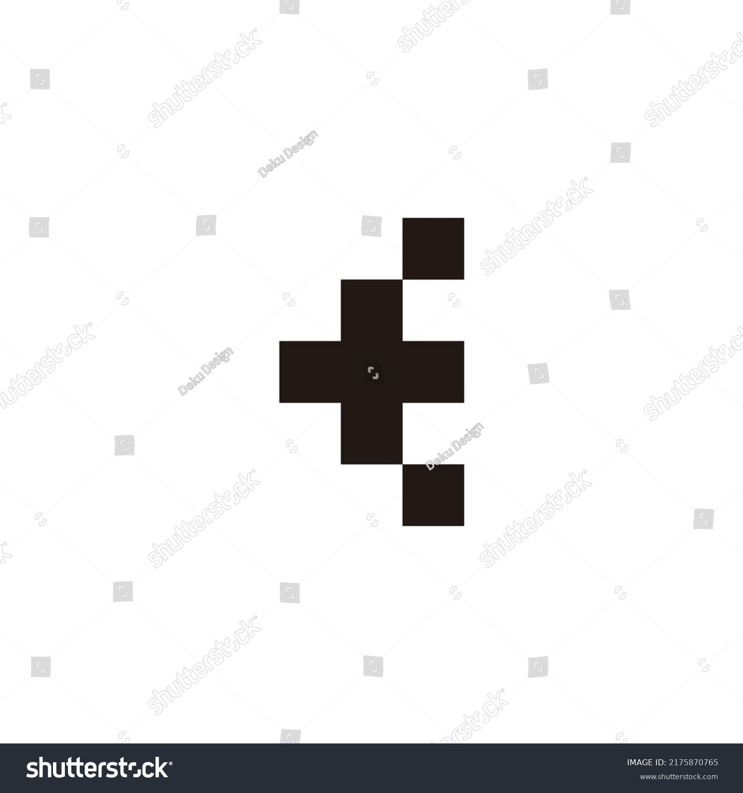 Letter E Plus Square Outline Geometric Stock Vector (Royalty Free ...