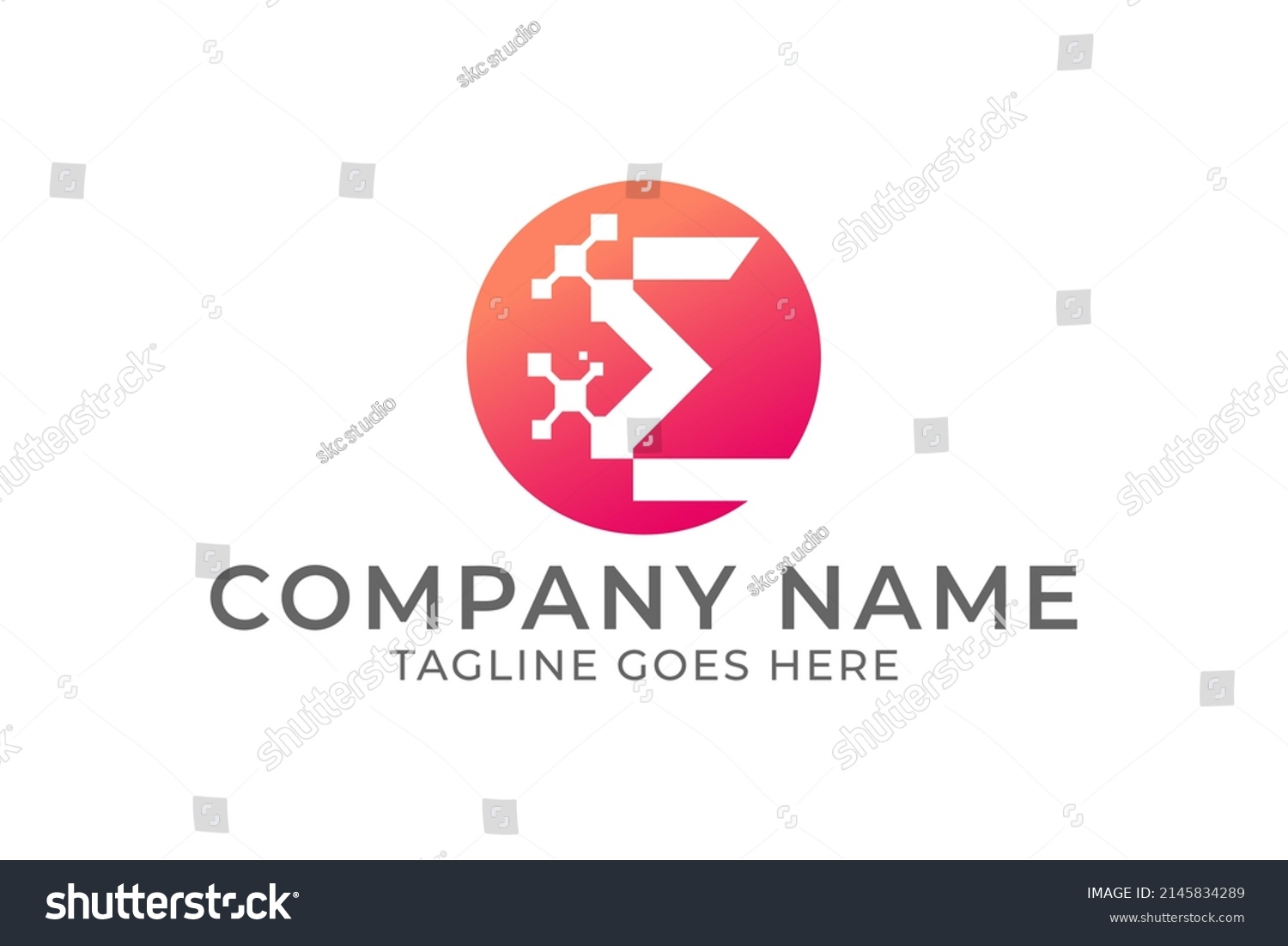 Letter E Technology Logo Design Digital Stock Vector (Royalty Free ...