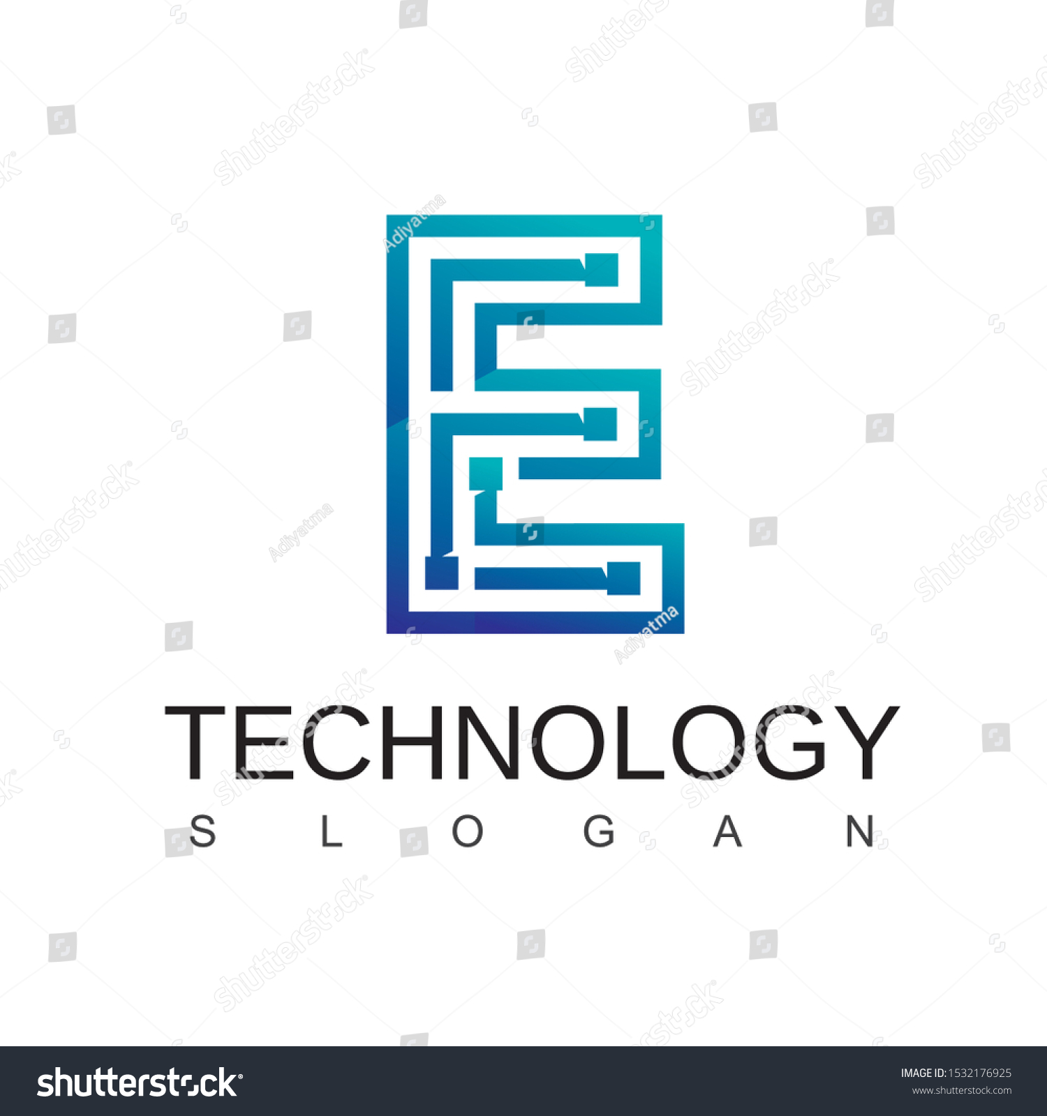 Letter E Technology Logo Circuit Symbol: เวกเตอร์สต็อก (ปลอดค่า ...
