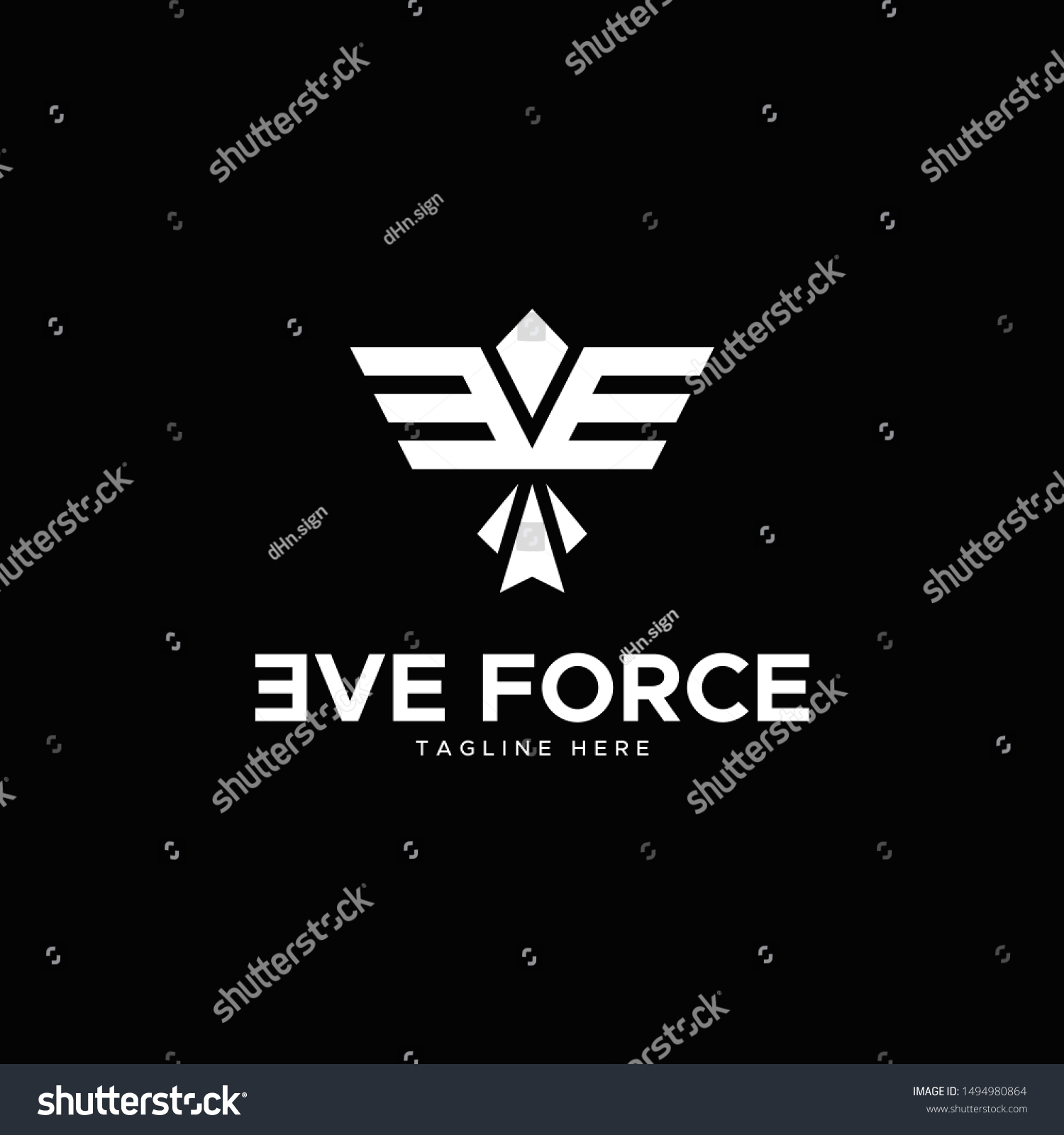 Letter Eve Eve Force Logo Design Stock Vector (Royalty Free) 1494980864