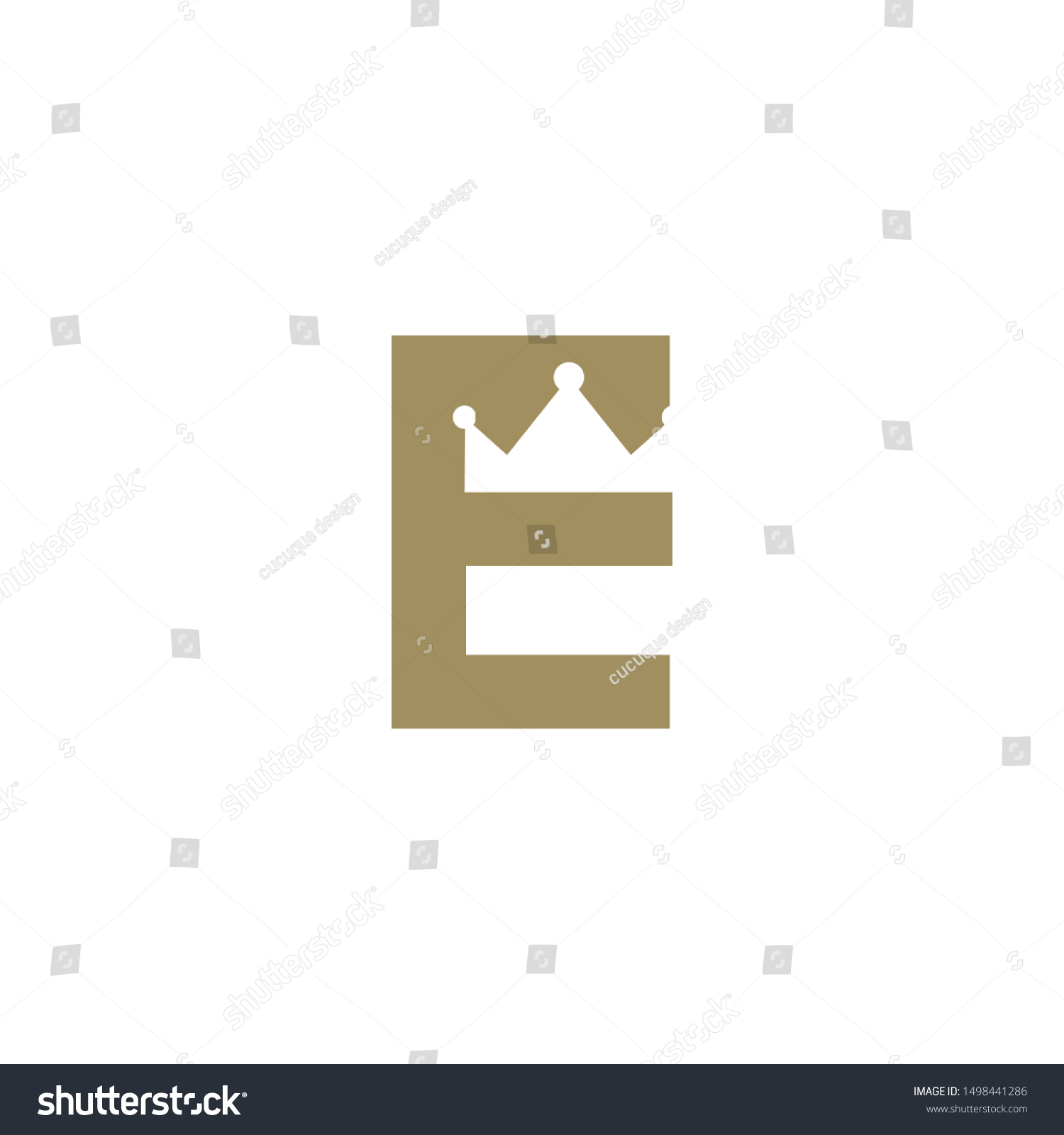 Letter E Crown Negative Space Stock Vector (Royalty Free) 1498441286 ...