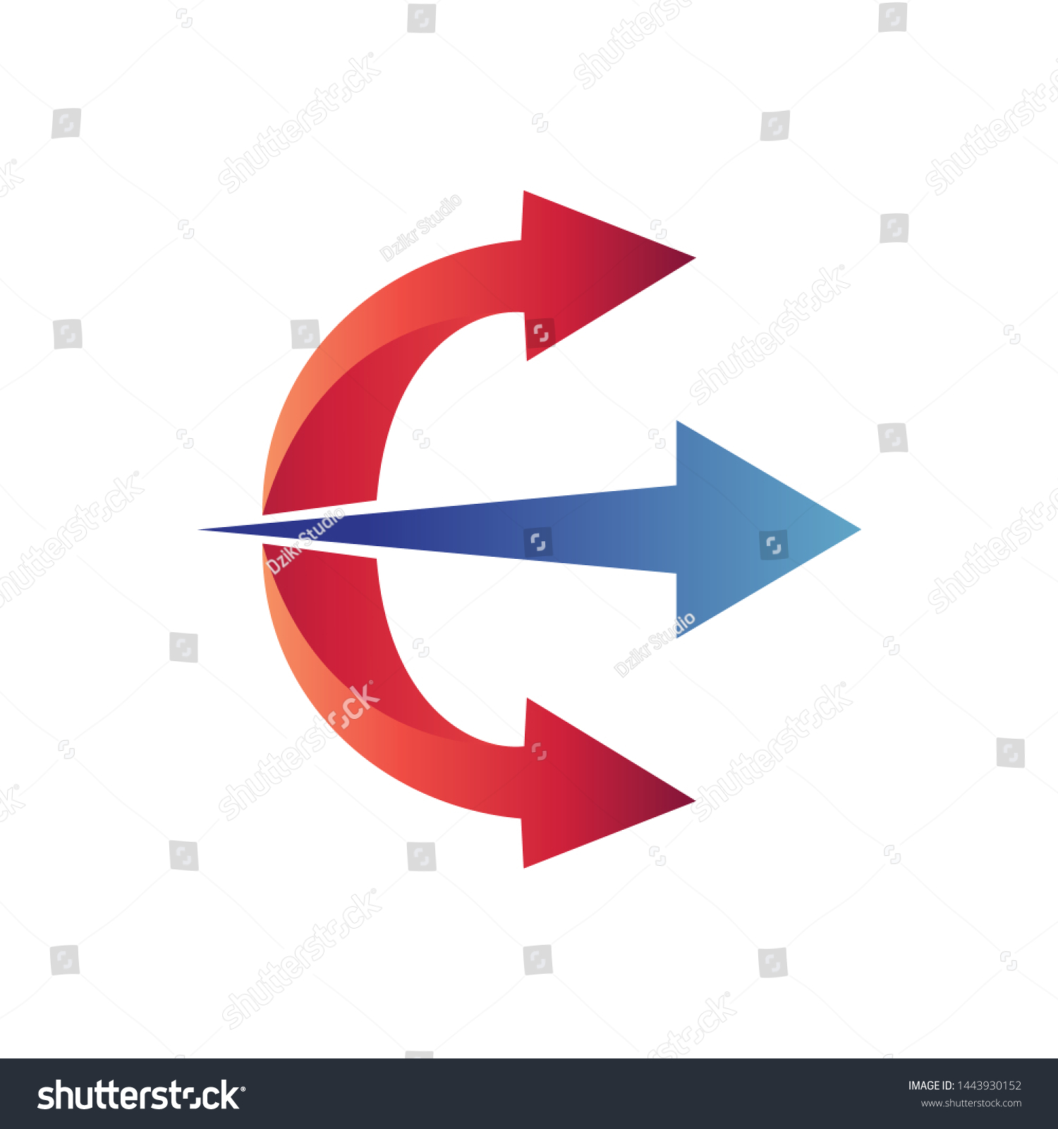 Letter E Arrow Logo Design Stock Vector (Royalty Free) 1443930152 ...
