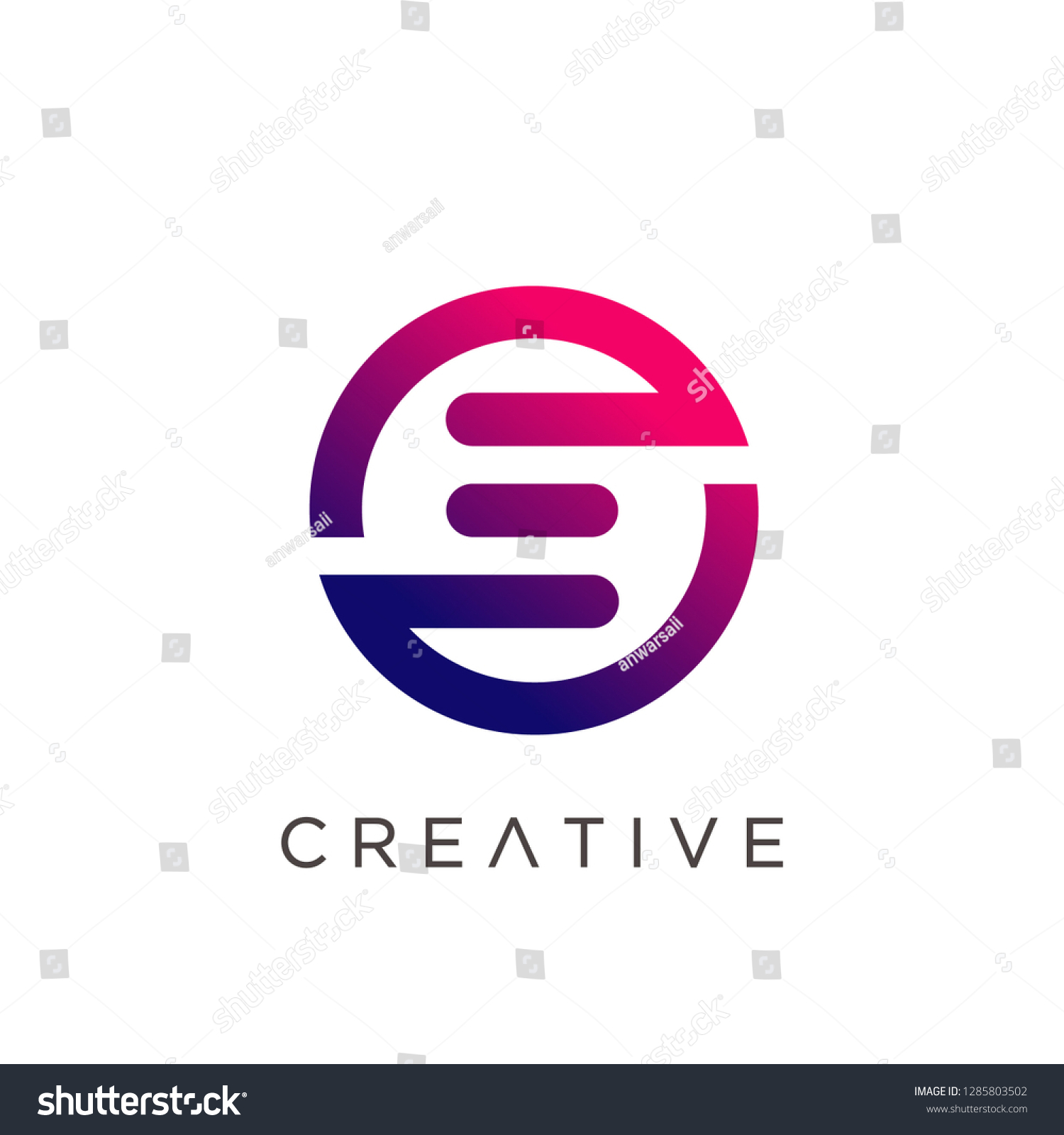 Letter E Circle Logo Letter Eo Stock Vector (Royalty Free) 1285803502 ...