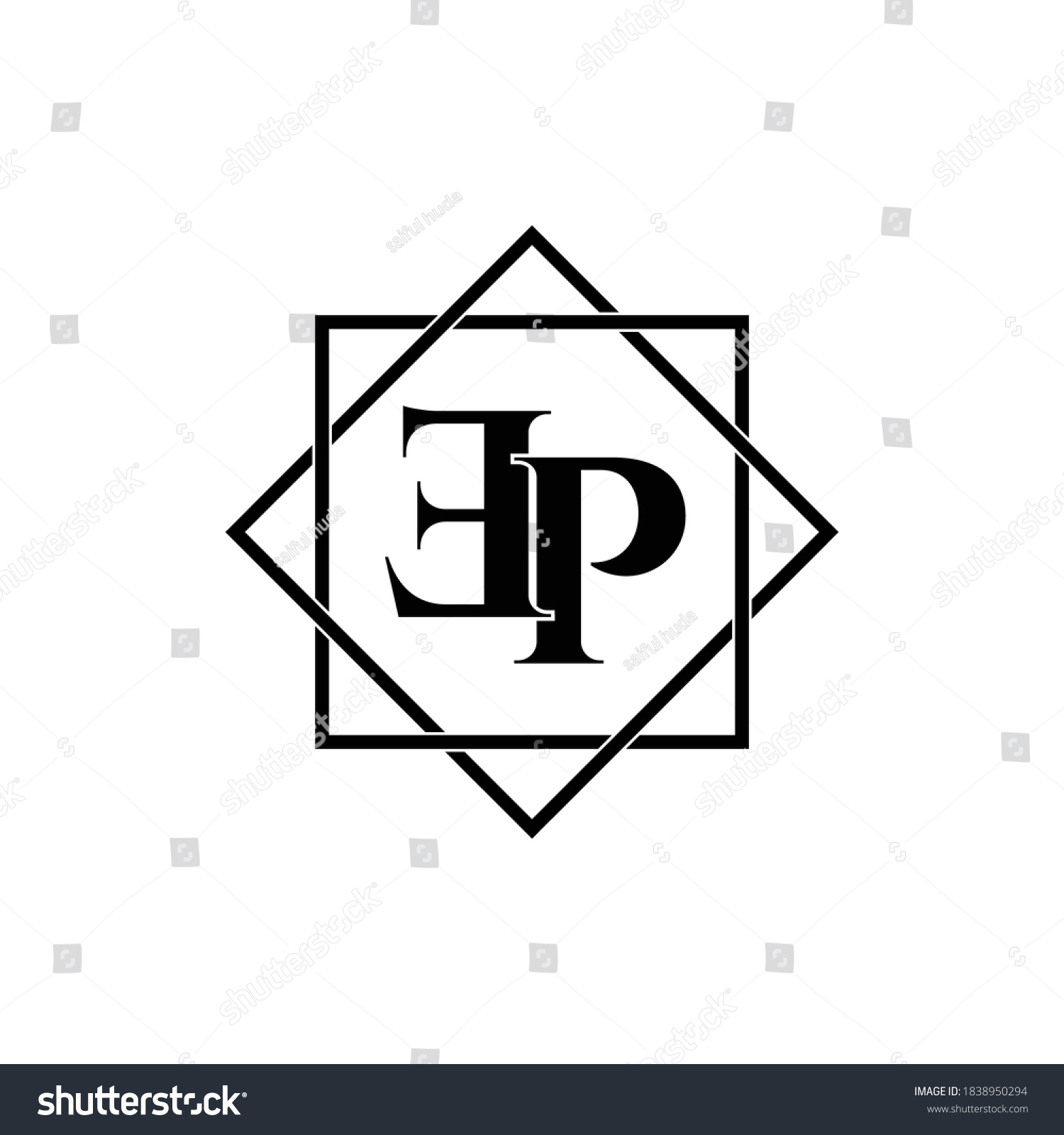 Letra EP diseño de logotipo de: vector de stock (libre de regalías ...