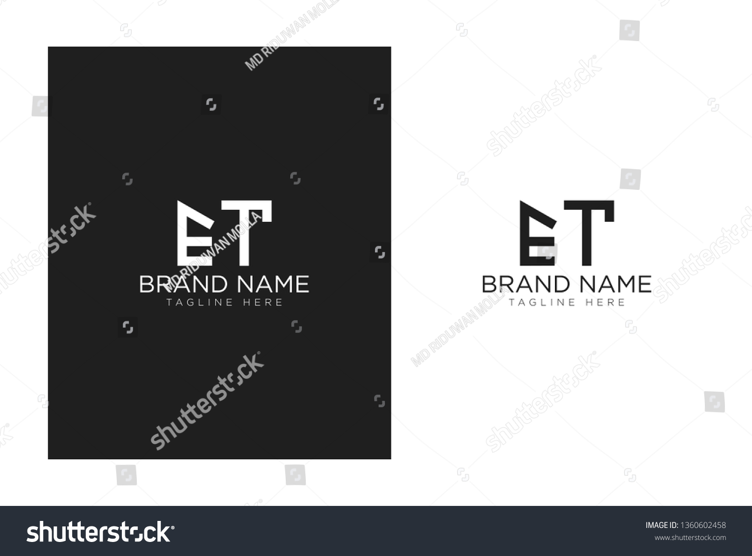 Letter Et Logo Design Element Vector Stock Vector (Royalty Free) 1360602458