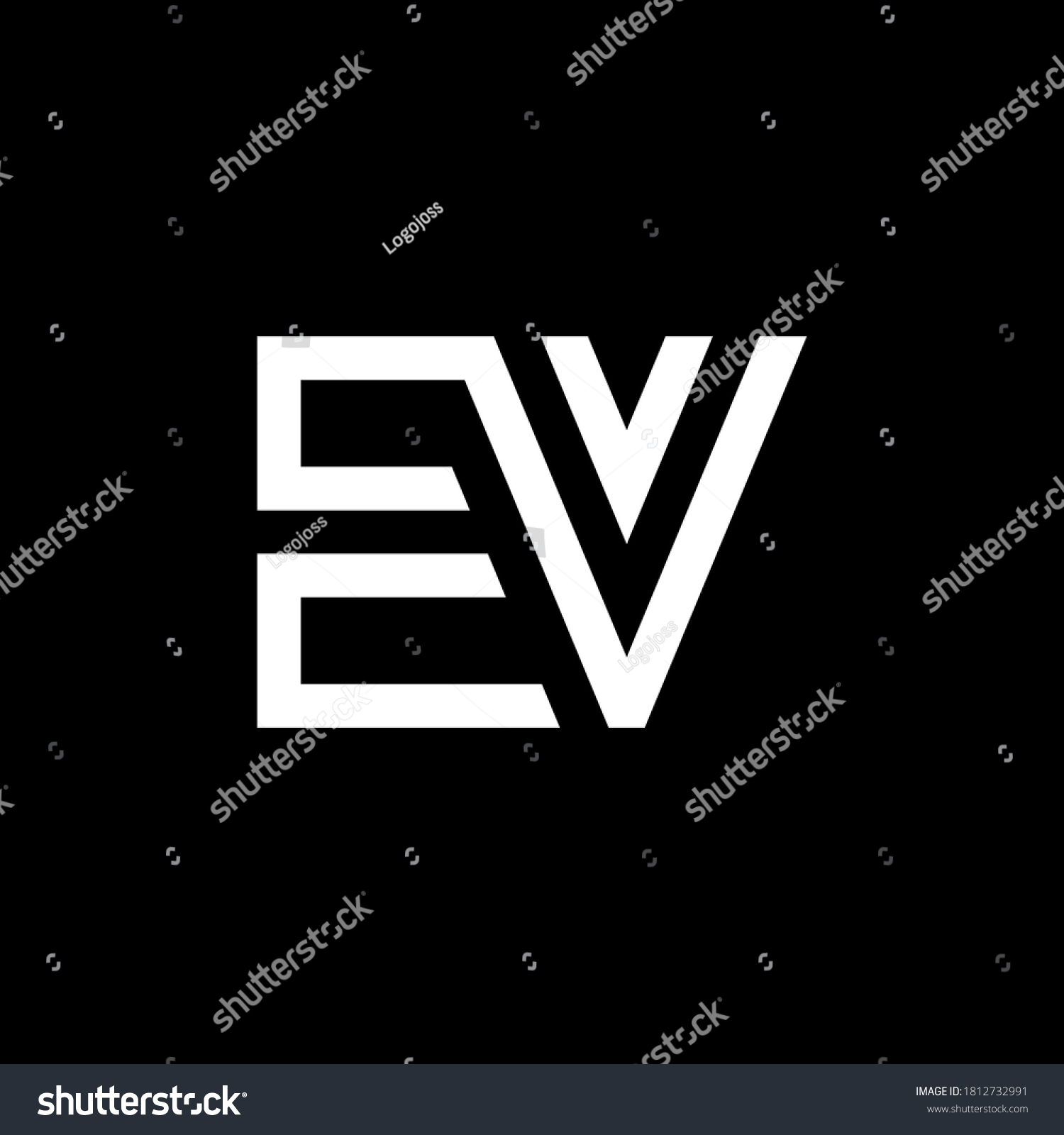 Letter Ev Logo Design Template Stock Vector (Royalty Free) 1812732991 ...