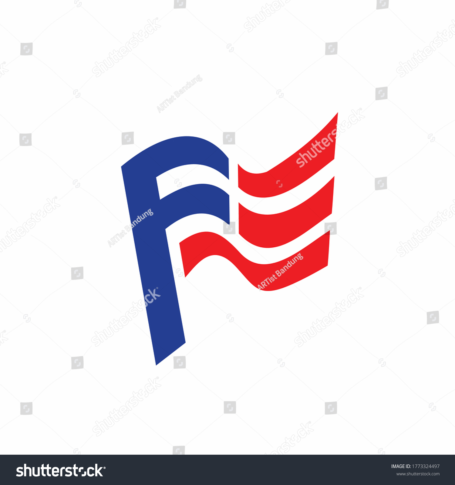 Letter F Flag Logo Design Stock Vector (Royalty Free) 1773324497