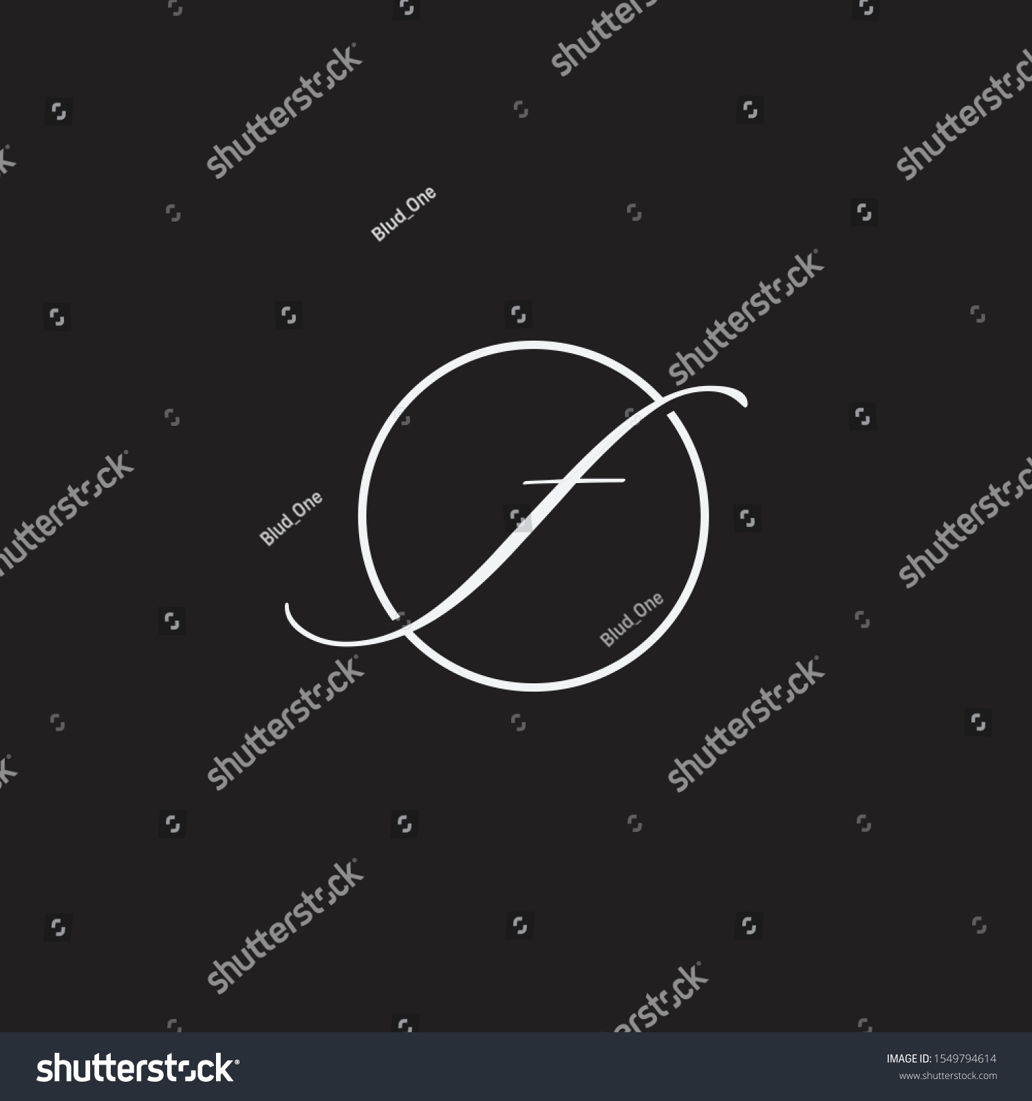 Letter F Script Initial Luxury Logo Stock Vector (Royalty Free) 1549794614
