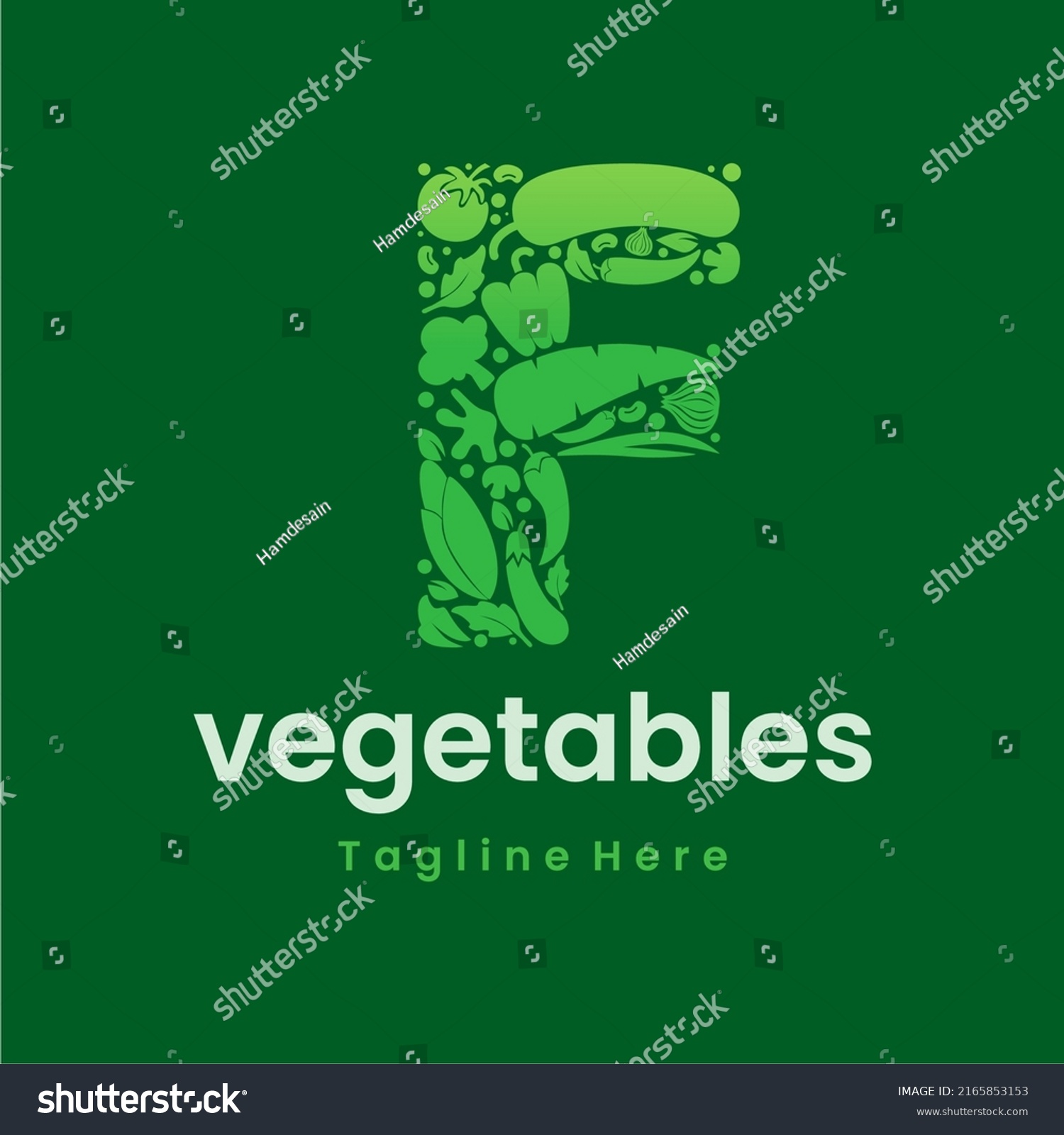 Letter F Vegetables Logo Vector Stock Vector (Royalty Free) 2165853153 ...