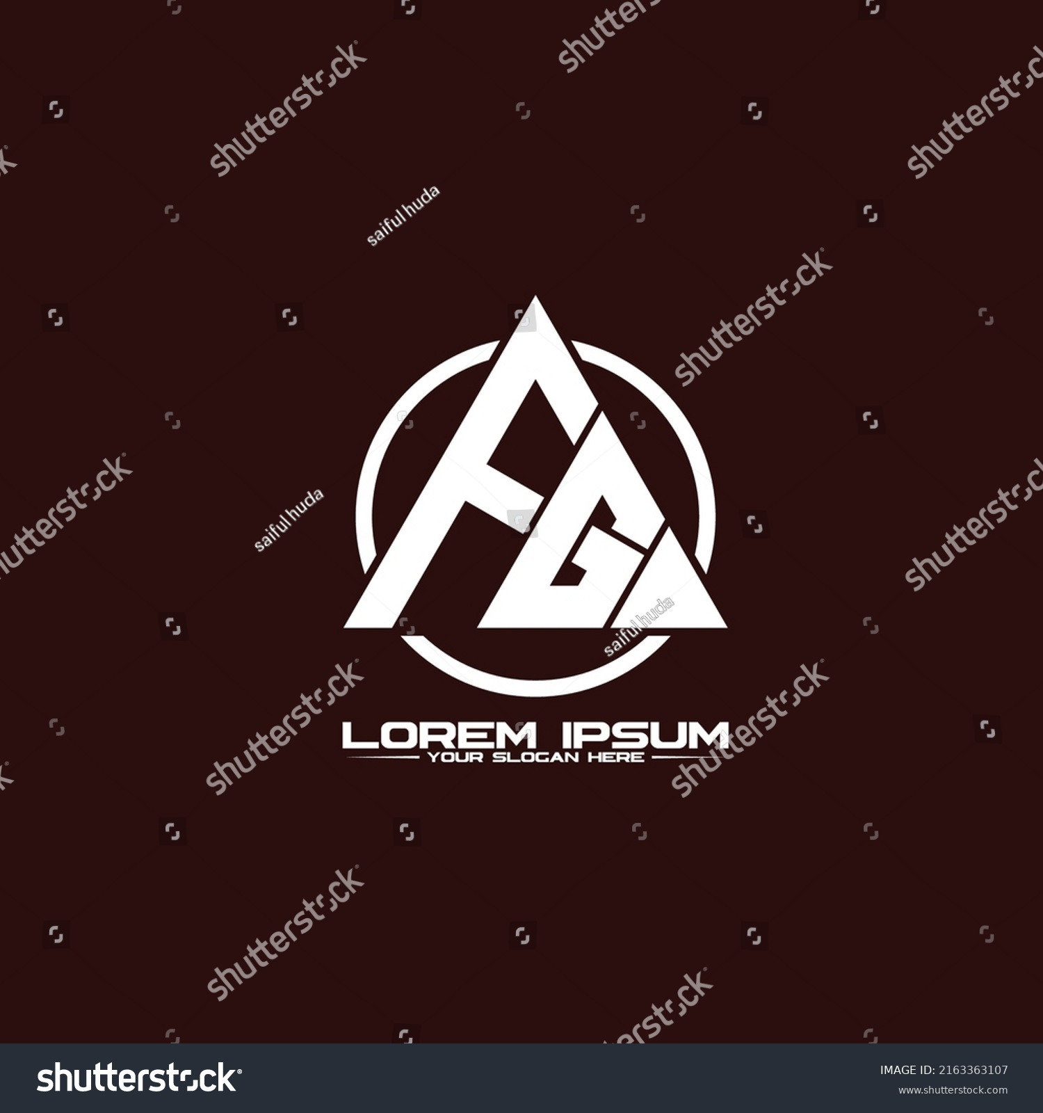 Letter Fg Triangle Logo Design Vector Stock Vector (Royalty Free ...
