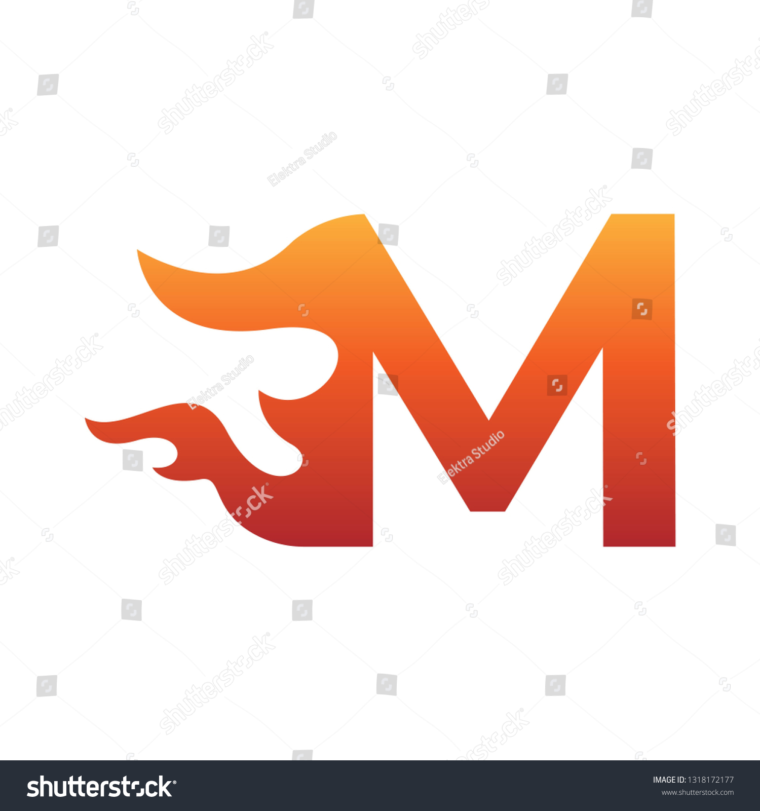 Letter Fire Logo Illustration Vector Stock Vector (Royalty Free) 1318172177