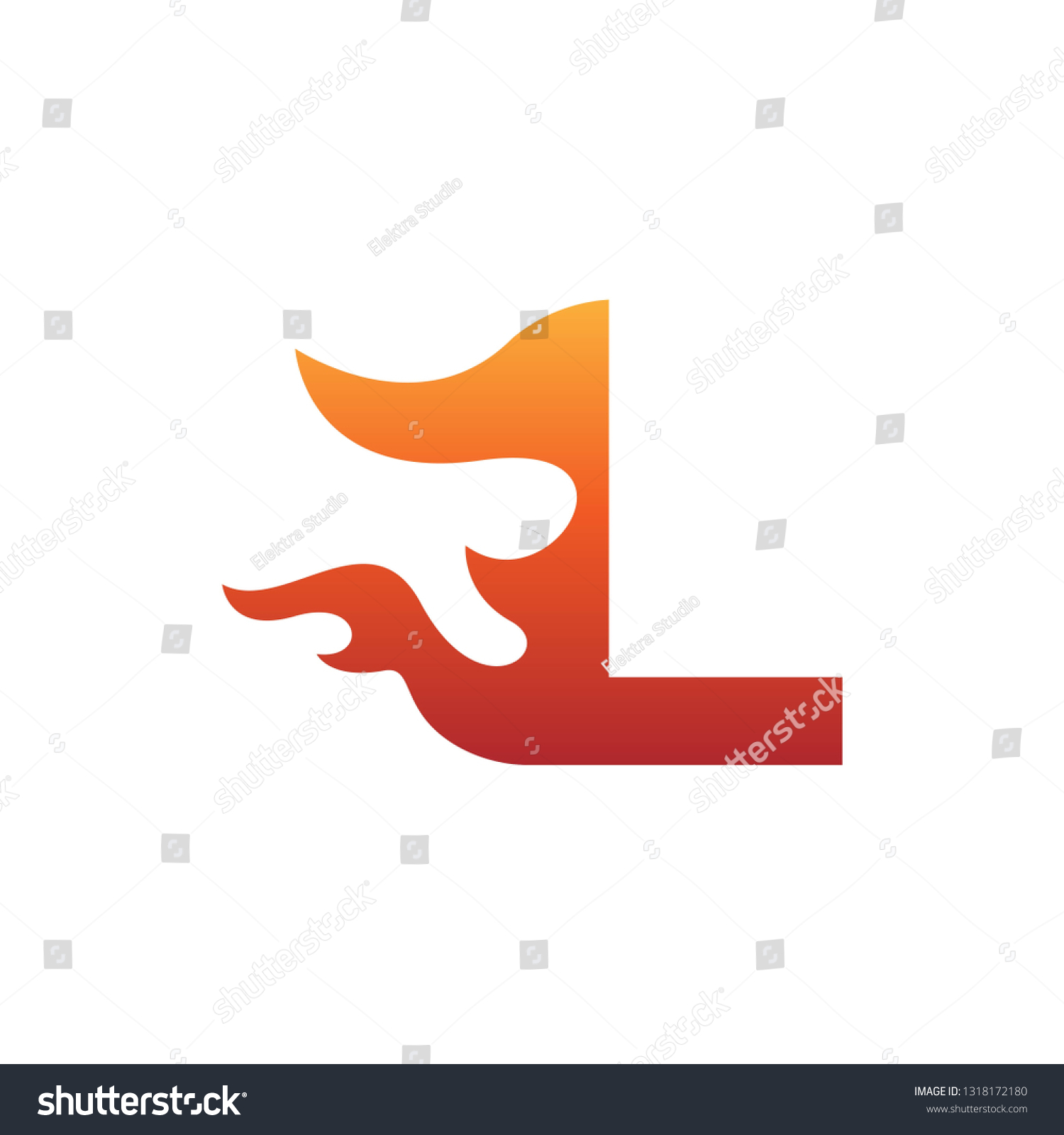 Letter Fire Logo Illustration Vector Stock Vector (Royalty Free) 1318172180