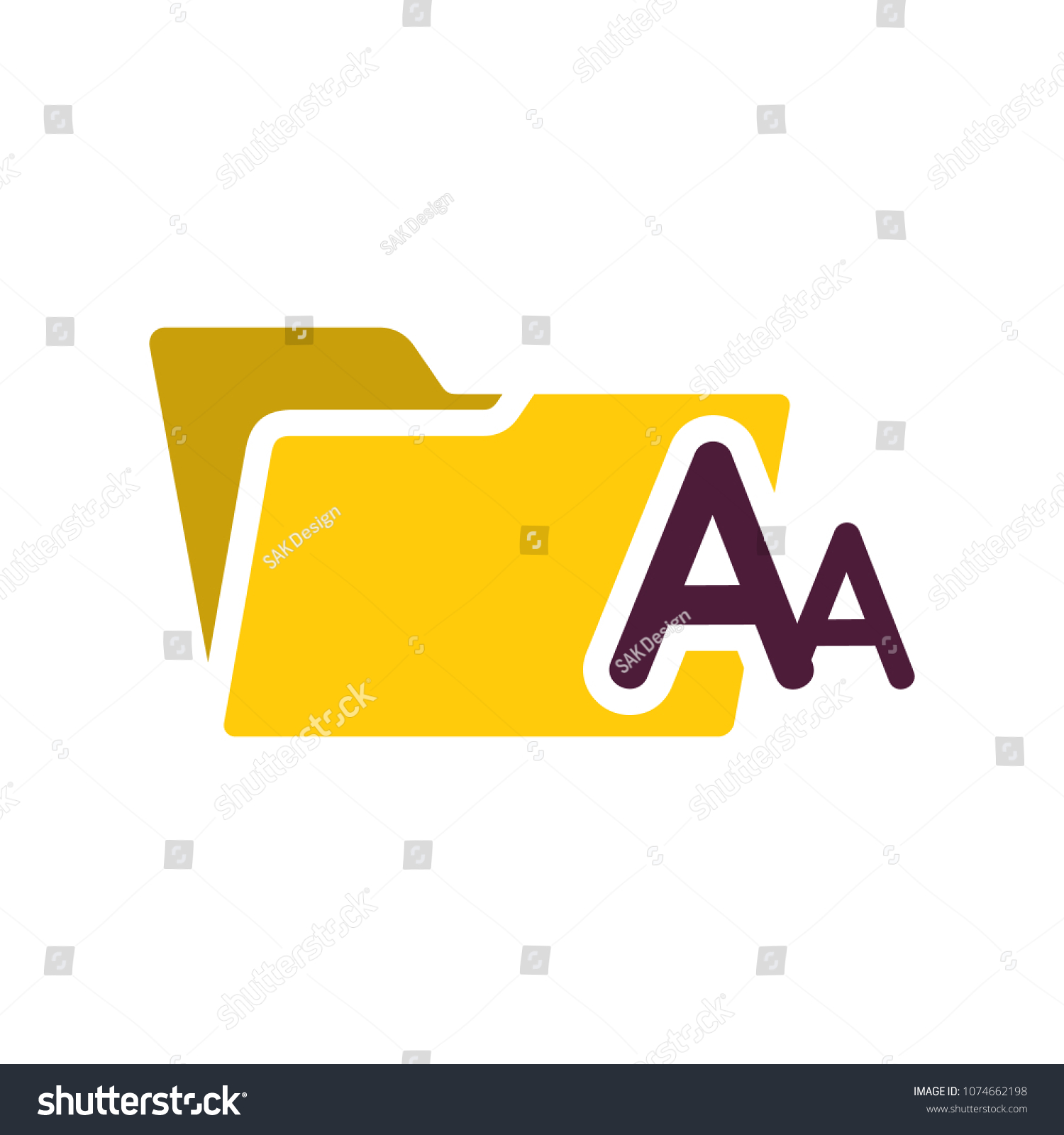 Letter Folder Icon Design Stock Vector (Royalty Free) 1074662198