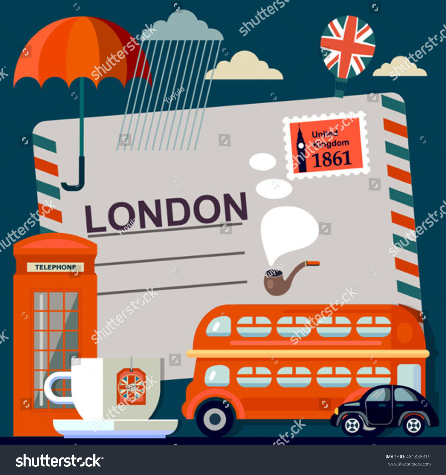 Letter London Vector Flat Style Background Stock Vector (Royalty Free ...