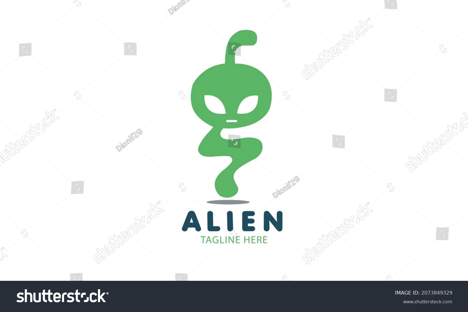 Letter G Alien Logo Design Vector Stock Vector (Royalty Free) 2073849329