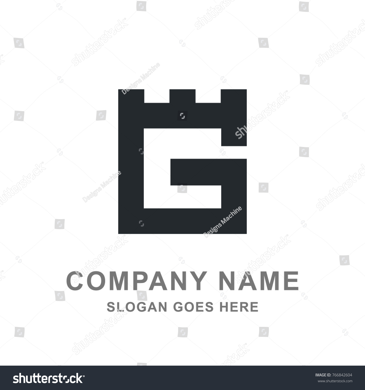 Letter G Castle Building Logo Vector: vector de stock (libre de ...