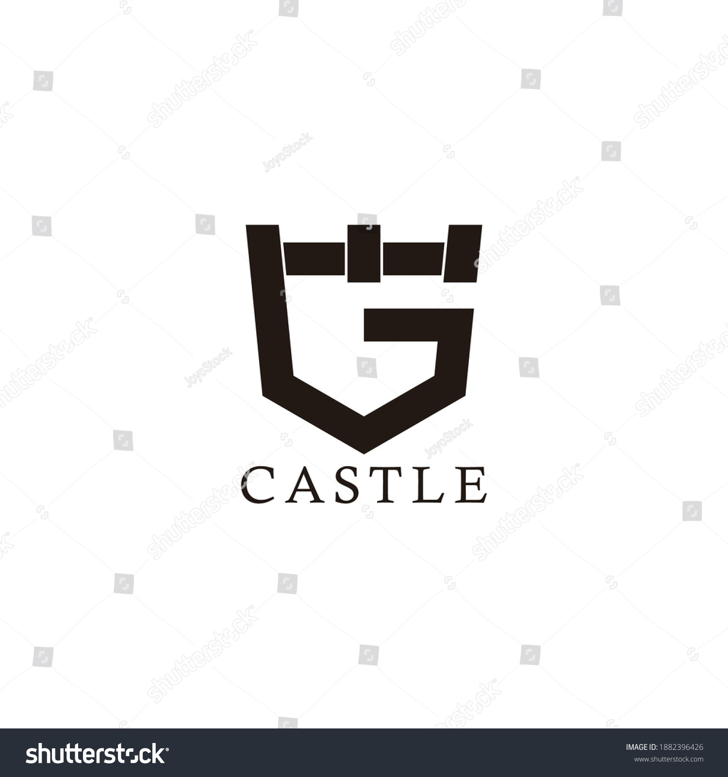 Letter G Castle Shape Simple Geometric Stock Vector (Royalty Free ...