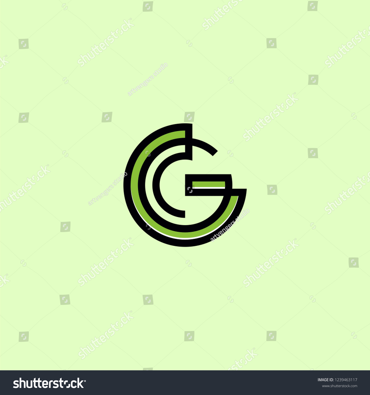 Letter G Circle Logo Vector Icon: vector de stock (libre de regalías ...